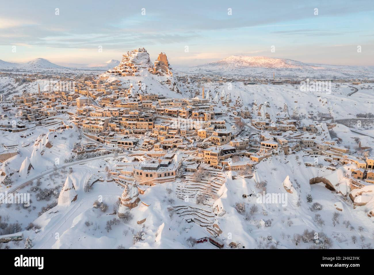 Uchisar Castle in Cappadocia Region of Turkey Stock Photo - Alamy