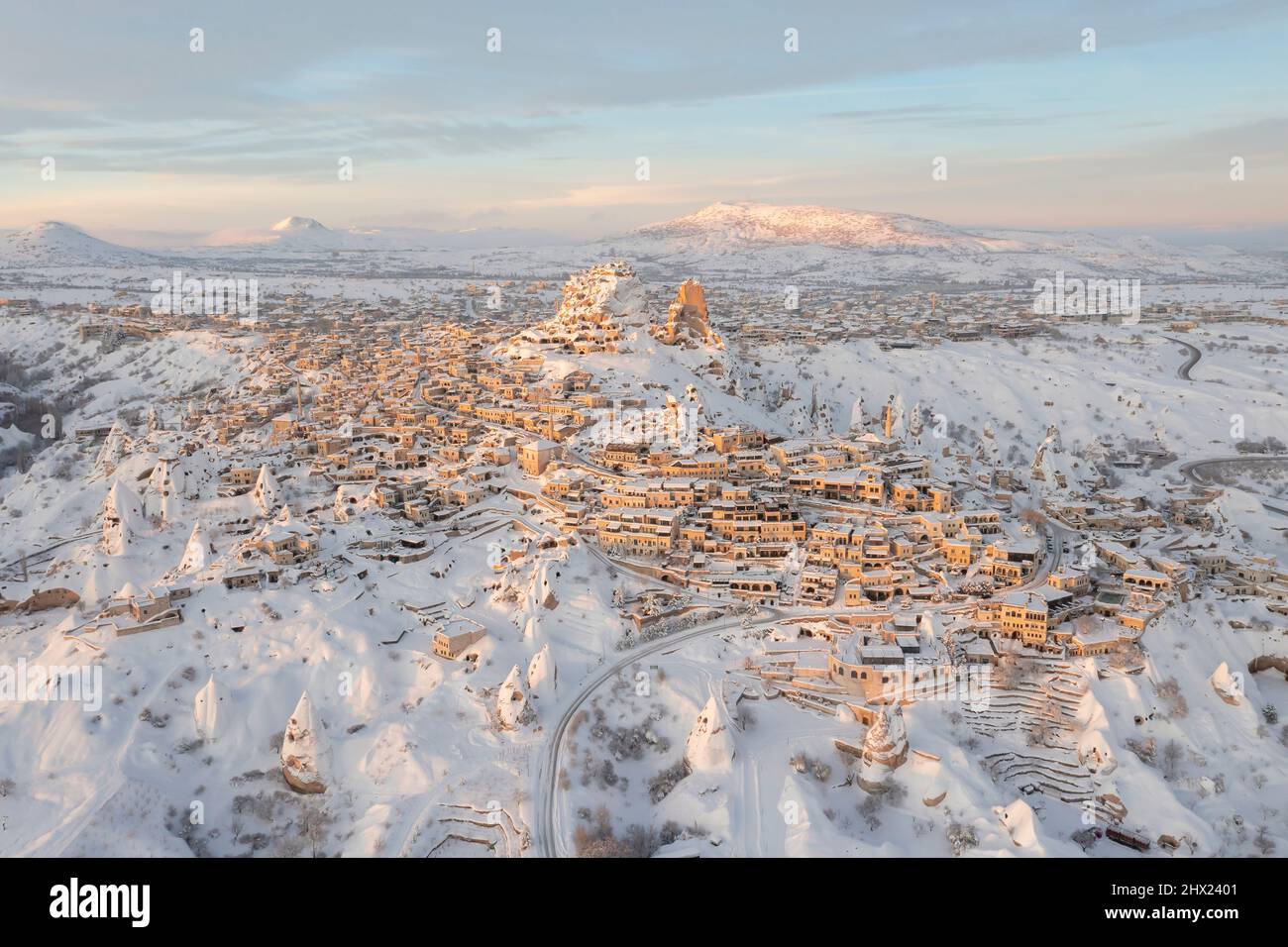 Uchisar Castle in Cappadocia Region of Turkey Stock Photo - Alamy