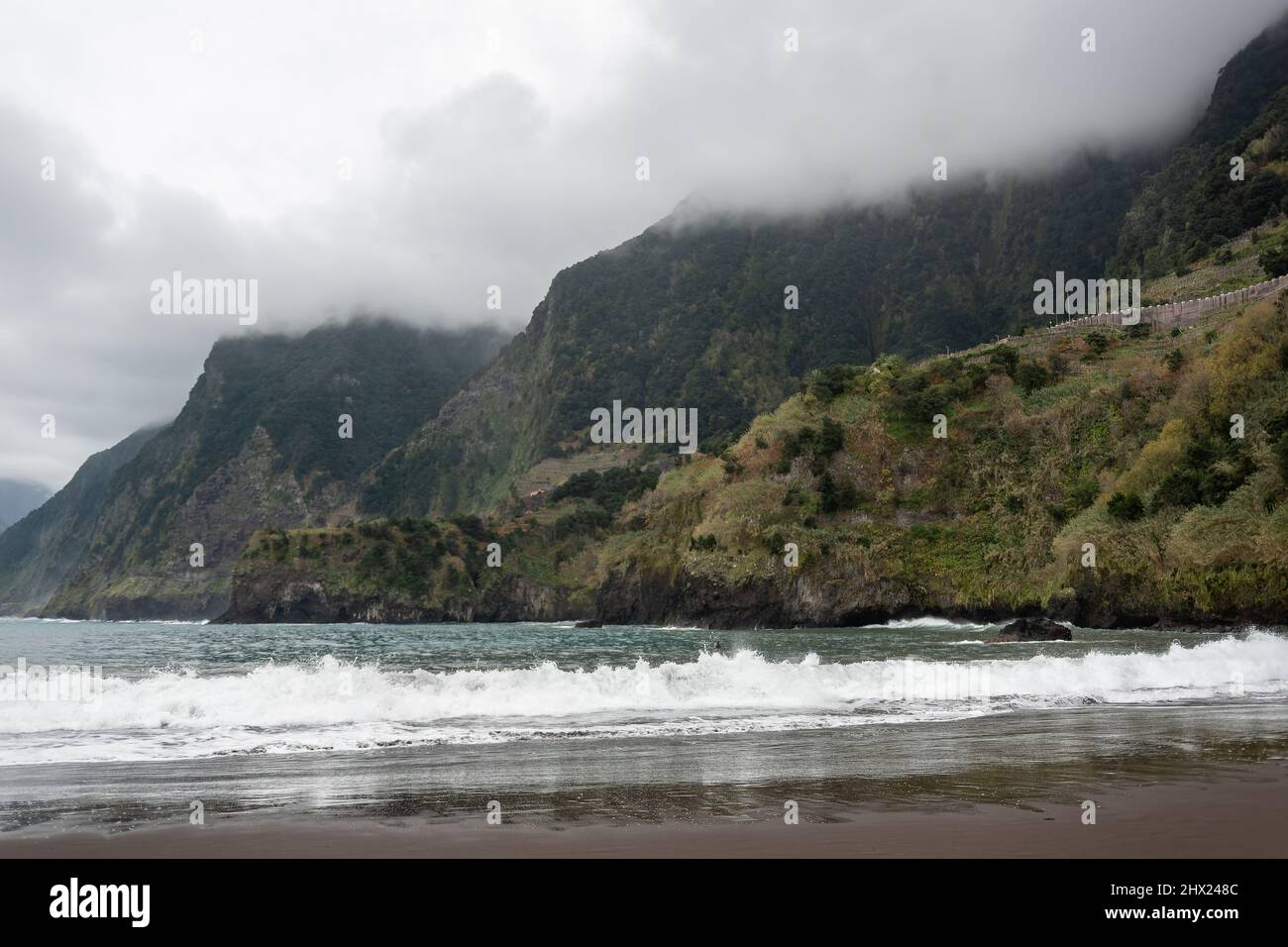 waves on coast in Madeira Island Stock Photo - Alamy