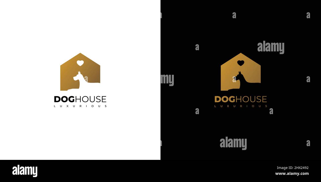 Luxurious and attractive dog house logo design Stock Vector Image & Art ...