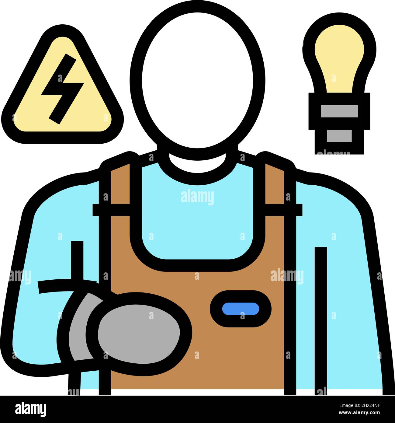 electrician worker color icon vector illustration Stock Vector Image ...