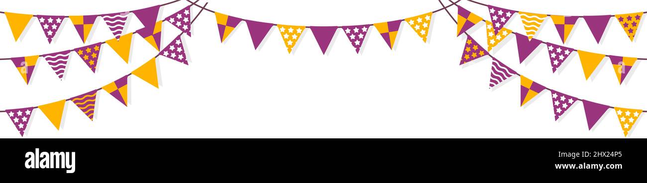 Bunting garland (pennant flags) decoration illustration Stock Vector ...