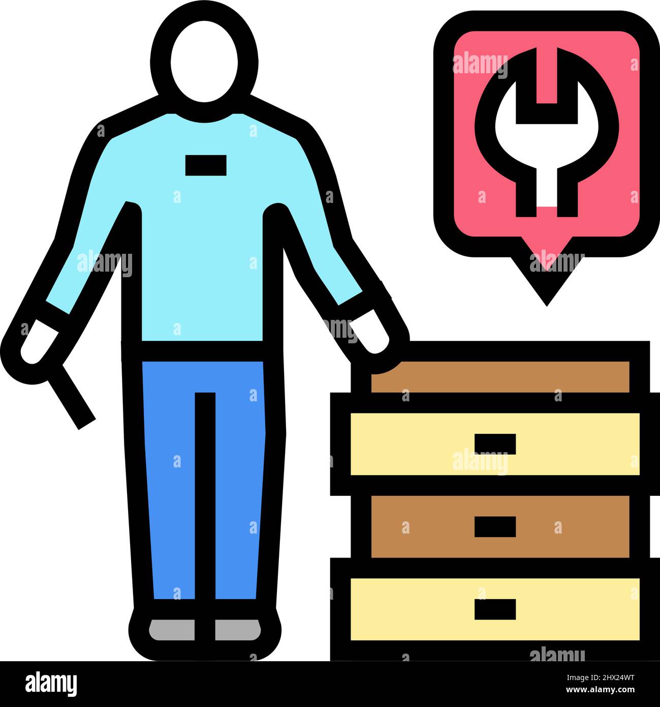 furniture assembler color icon vector illustration Stock Vector Image ...