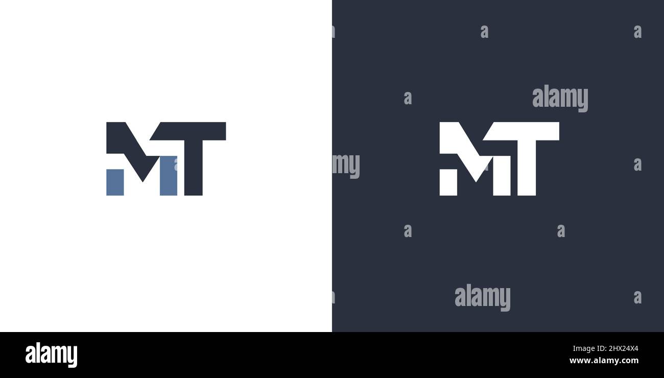 Modern and elegant MT letter initial logo design Stock Vector Image ...
