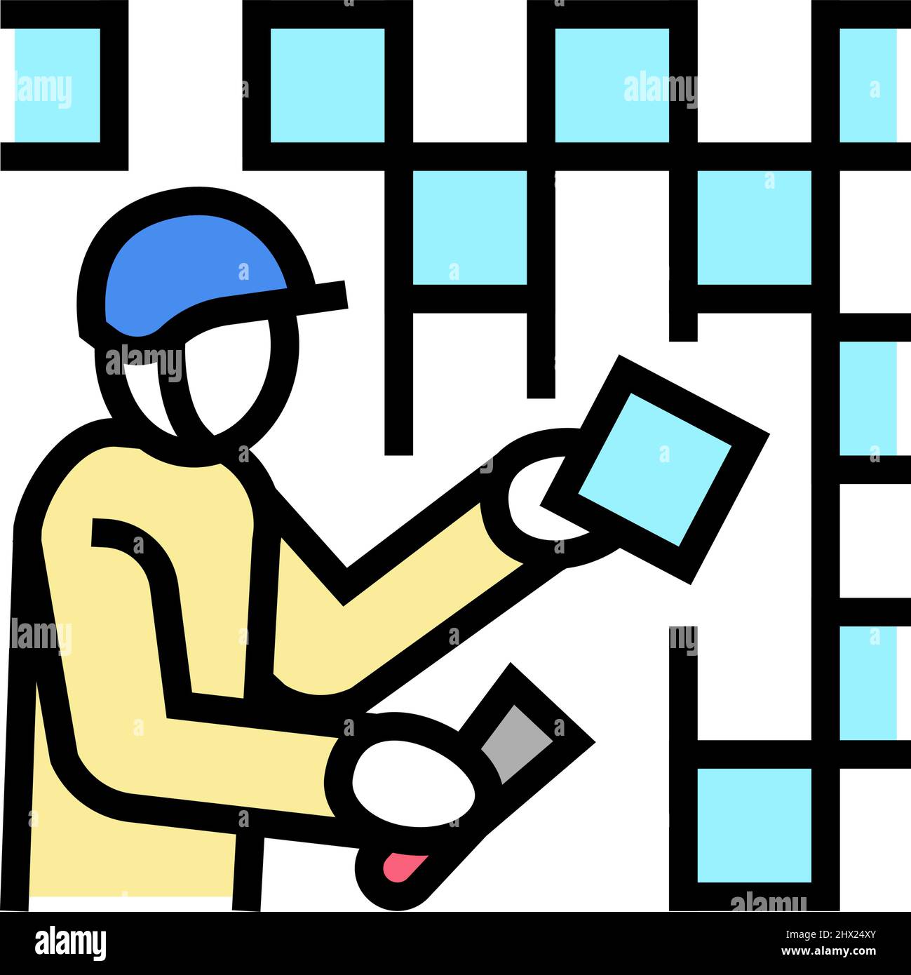 tiler worker color icon vector illustration Stock Vector Image & Art ...