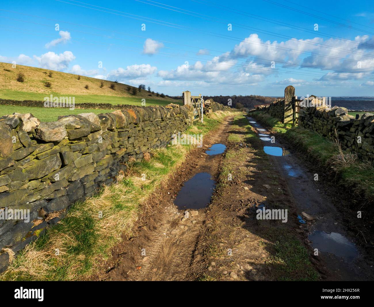 Looking along High Sunderland Lane towards the location of the ...