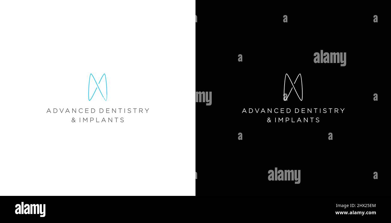 Modern and unique dental and dental implant logo design 1 Stock Vector ...