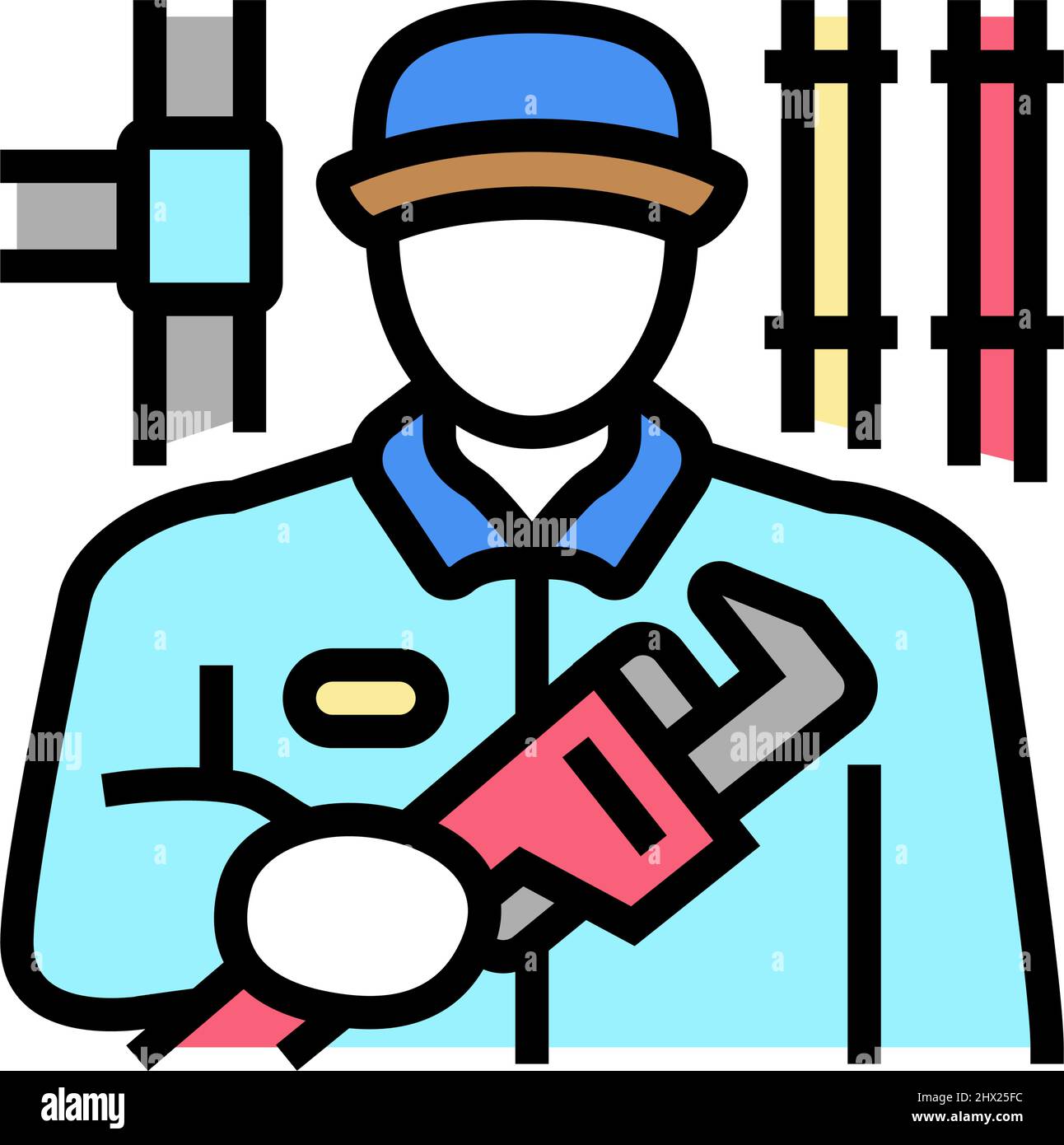 plumber maintenance color icon vector illustration Stock Vector Image ...