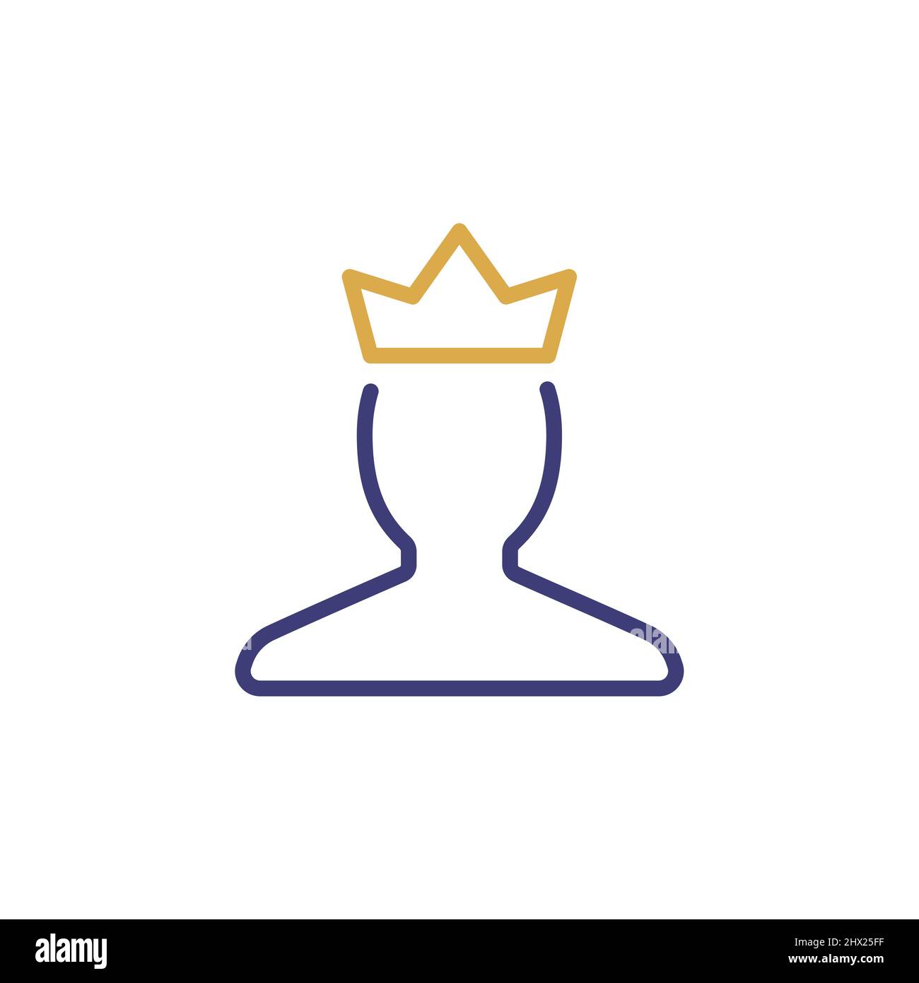 Customer membership client crown icon. VIP member king pictogram stroke ...