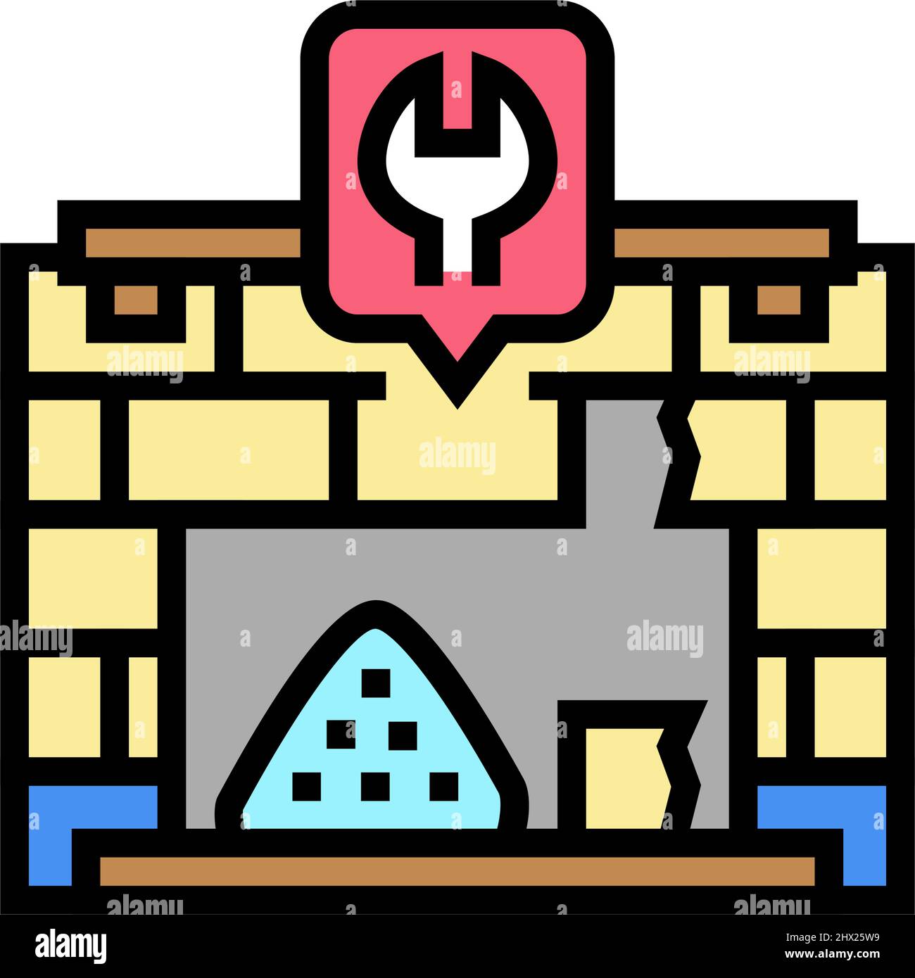 fireplace repair color icon vector illustration Stock Vector Image ...