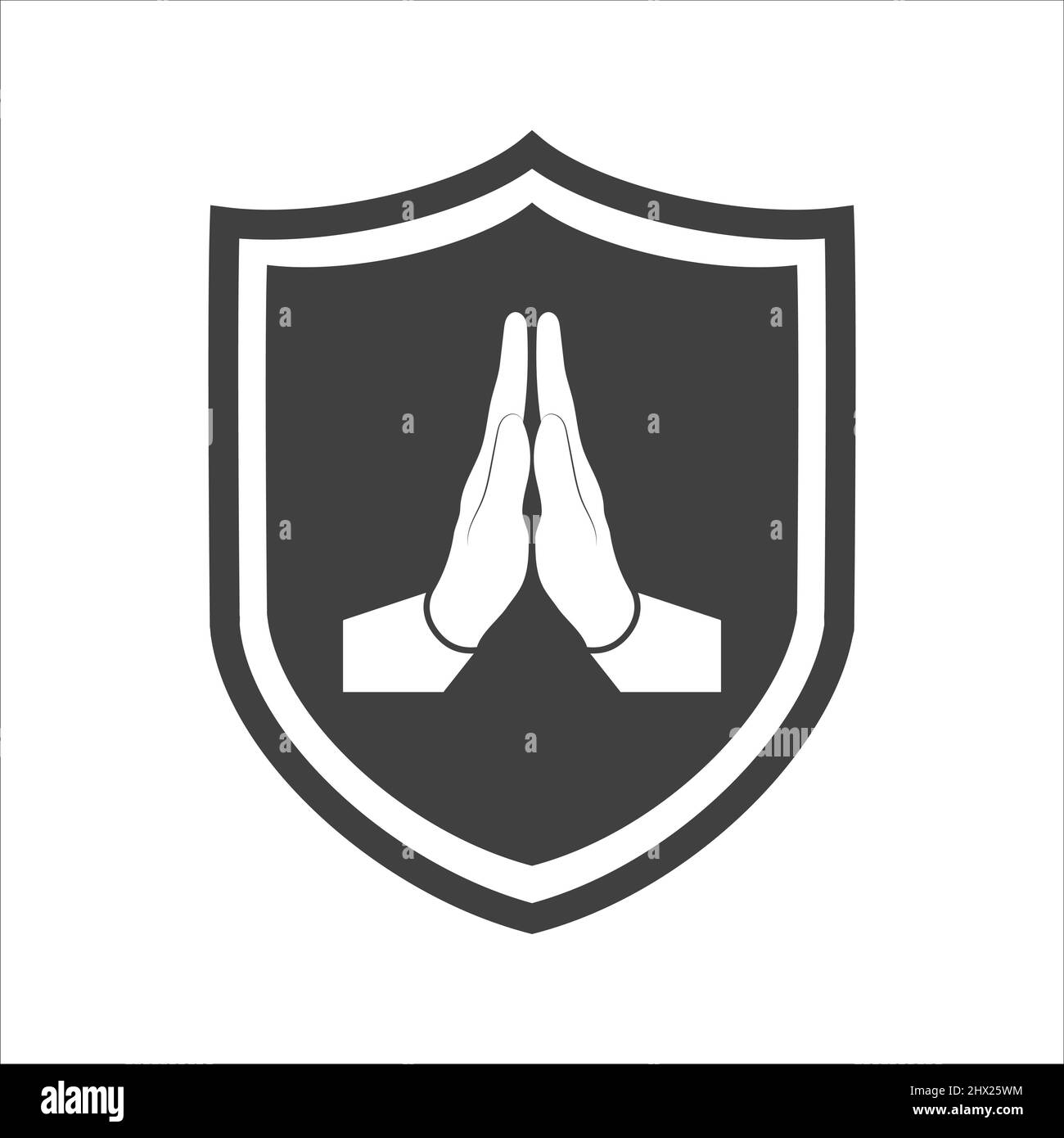 Hands namaste sign on white background Stock Vector Image & Art - Alamy