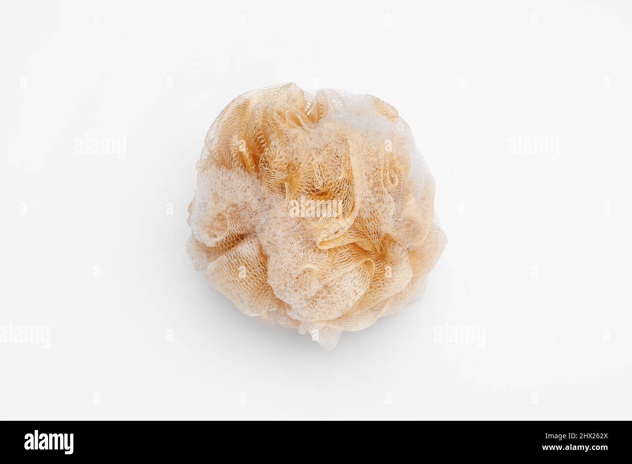 Bath soapy sponge with foam isolated on white background Stock Photo ...
