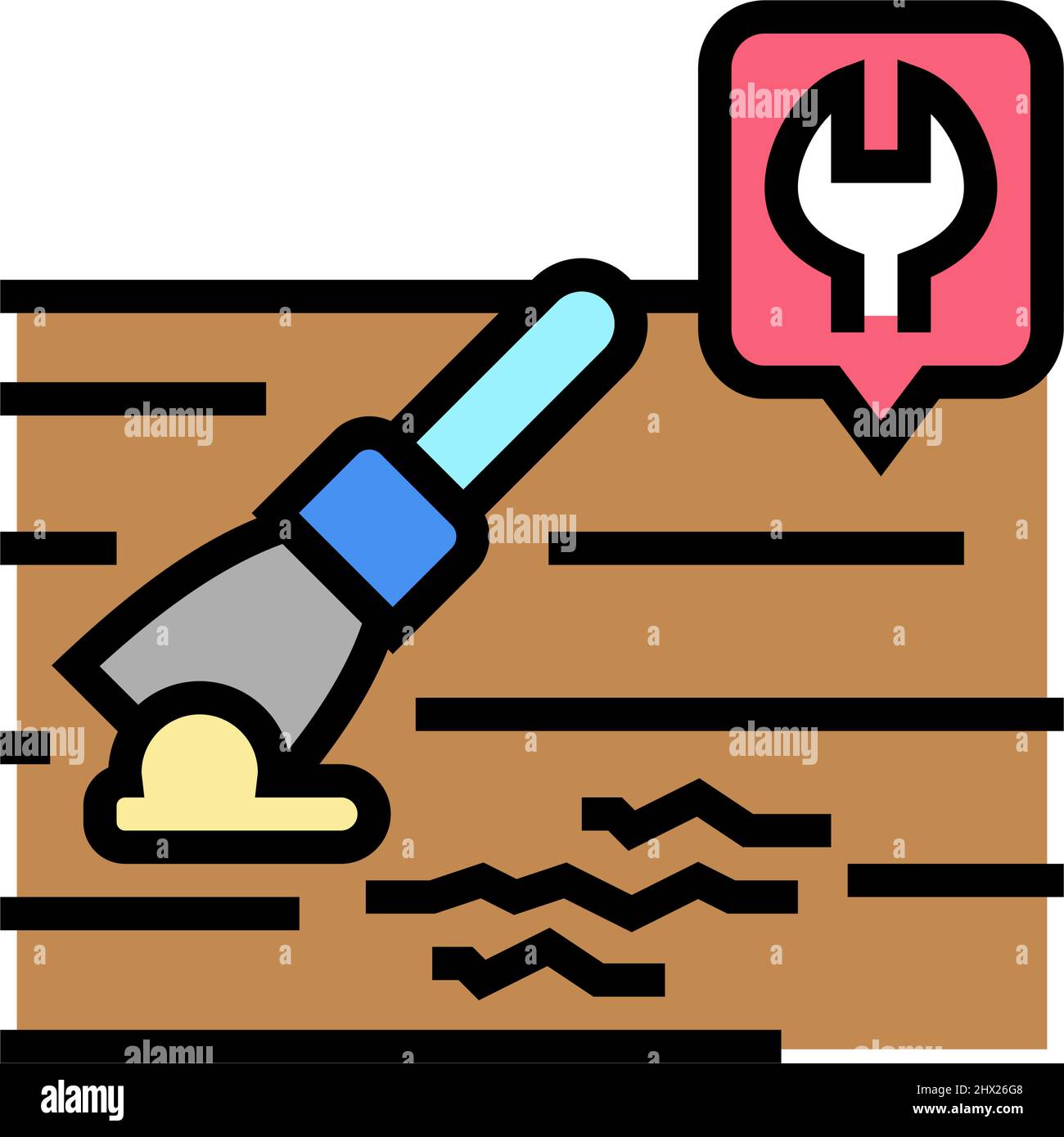 wood floor scratch repair color icon vector illustration Stock Vector ...