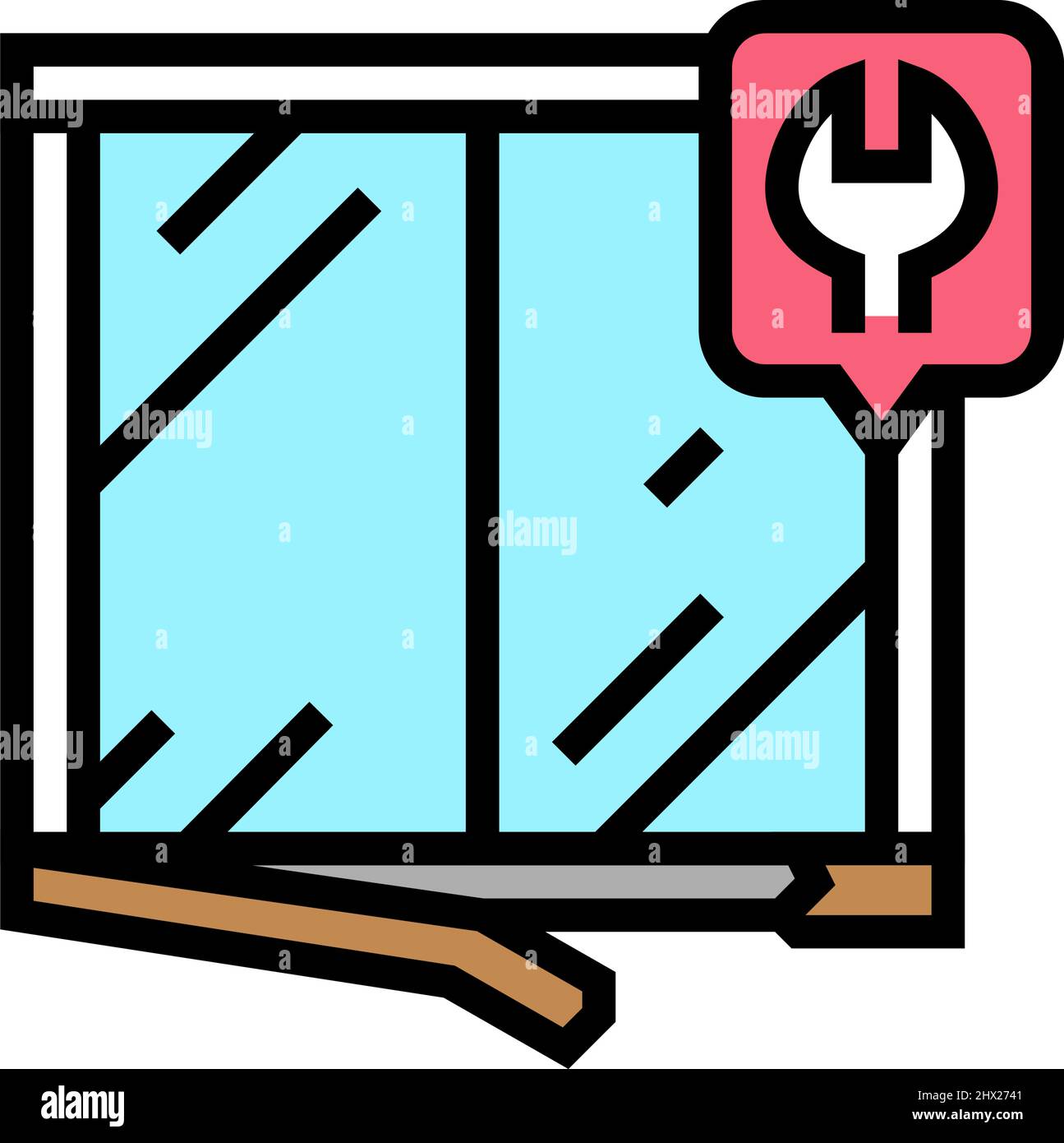 window frame repair color icon vector illustration Stock Vector Image ...