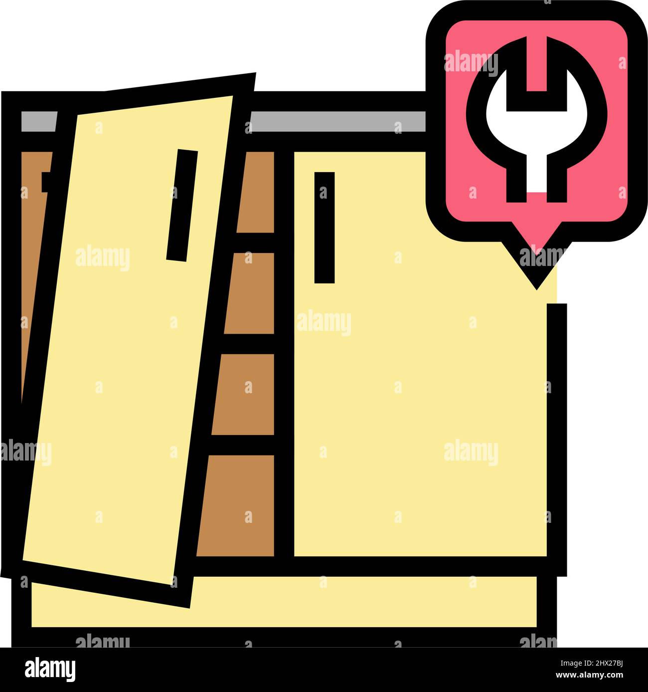 kitchen unit repairs color icon vector illustration Stock Vector Image ...