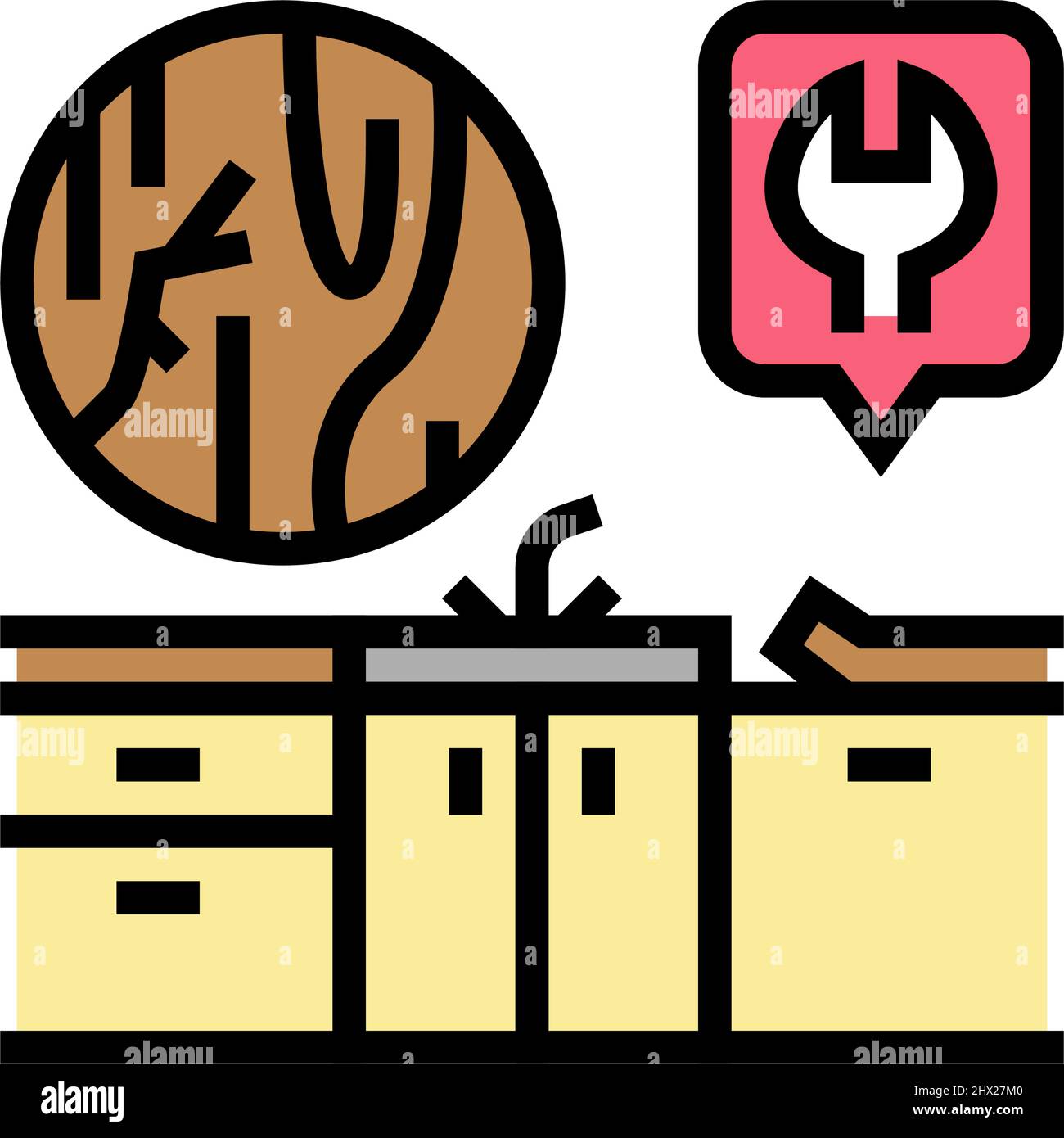 kitchen worktop repair color icon vector illustration Stock Vector ...