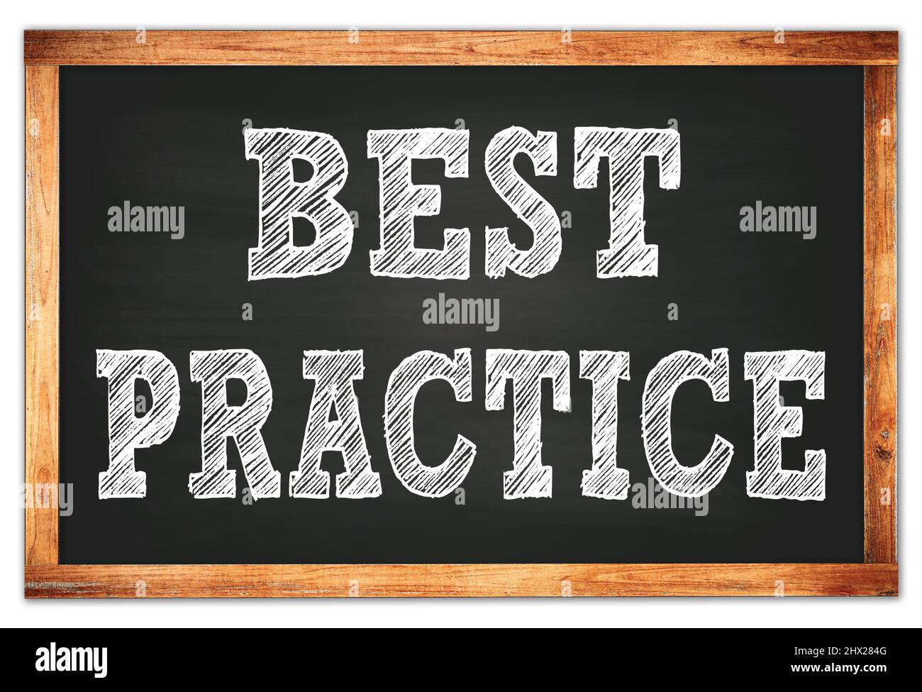 BEST PRACTICE written on black wooden frame school blackboard Stock ...
