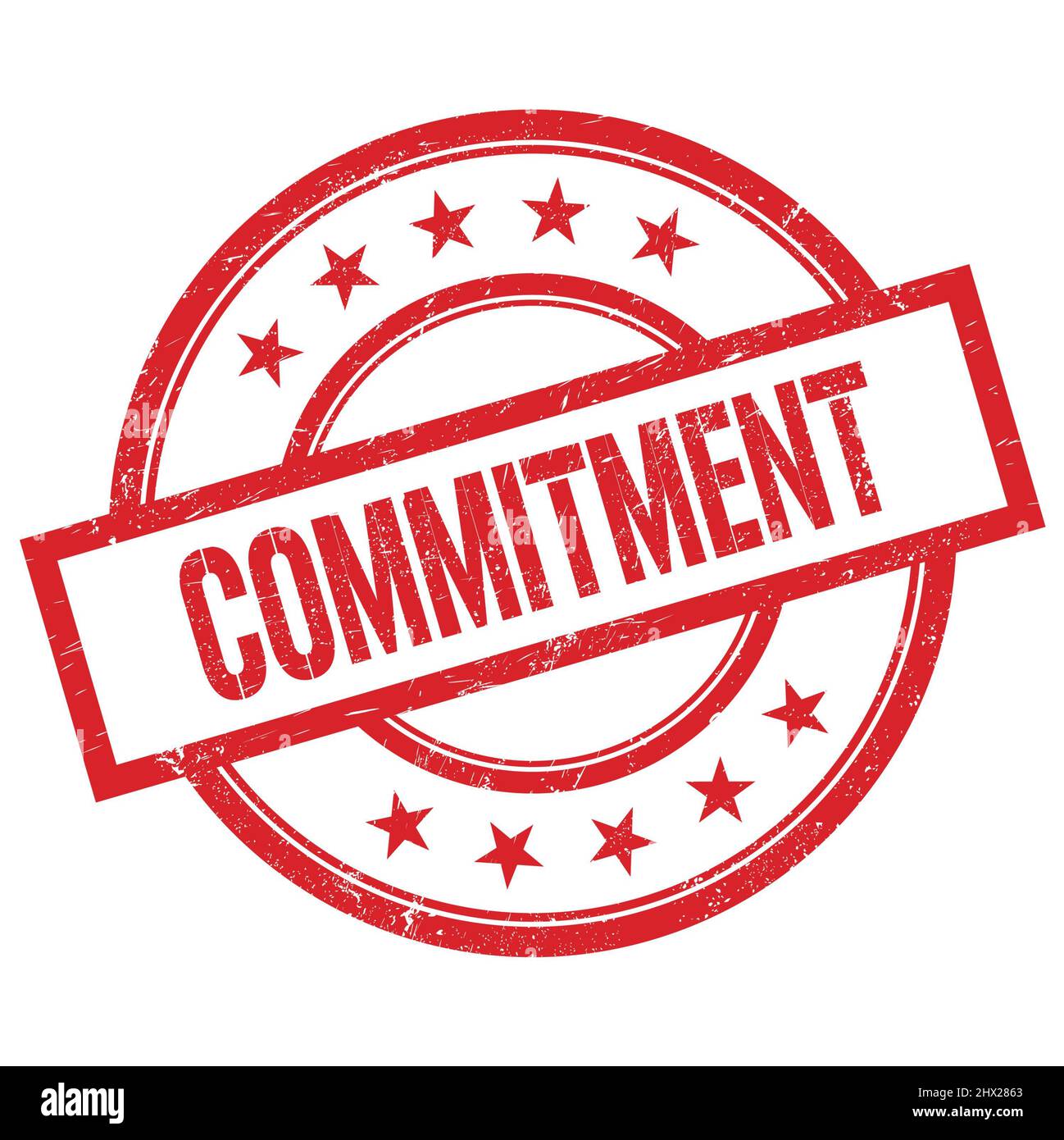 COMMITMENT text written on red round vintage rubber stamp Stock Photo ...