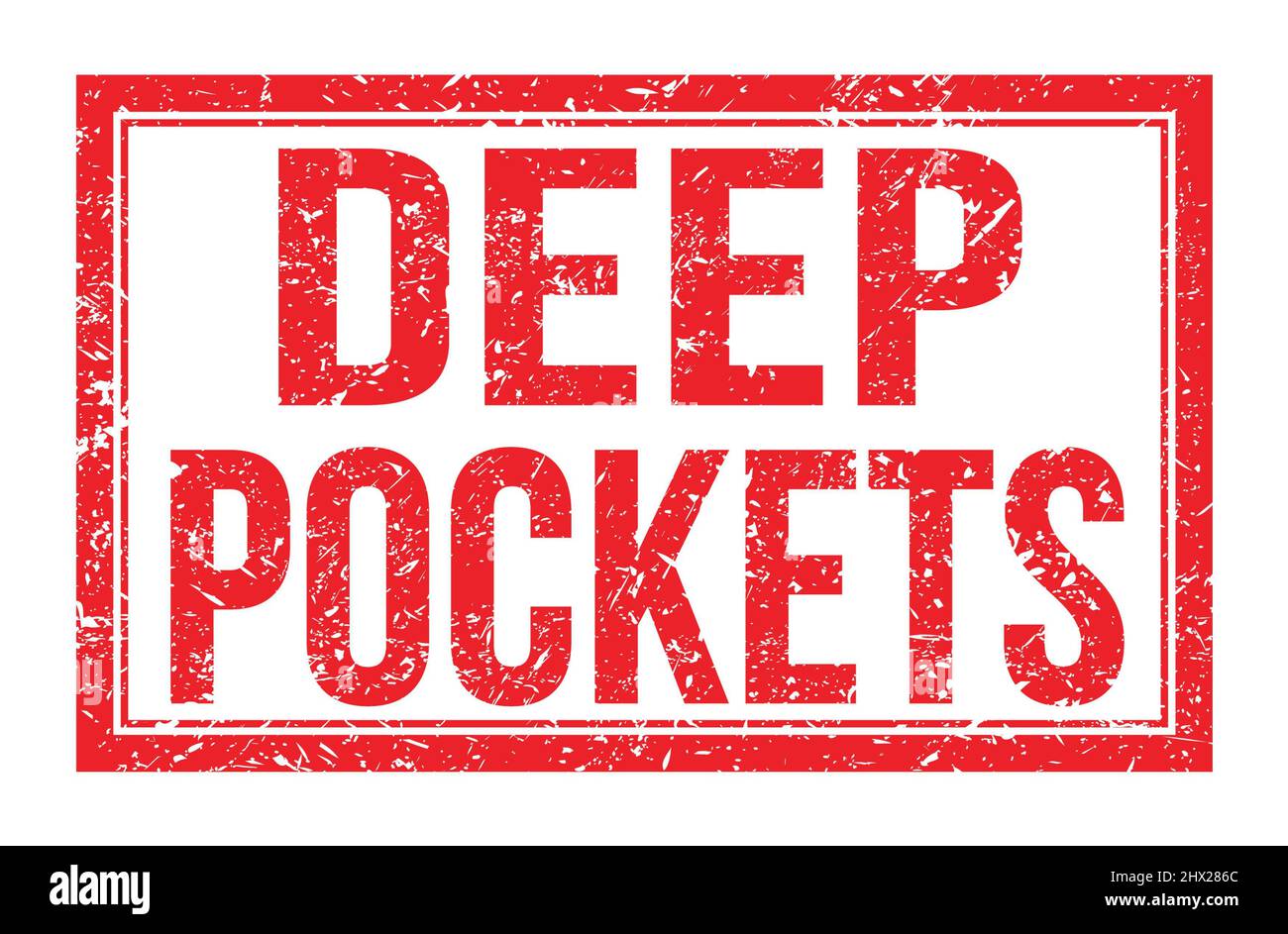 DEEP POCKETS, words written on red rectangle stamp sign Stock Photo - Alamy