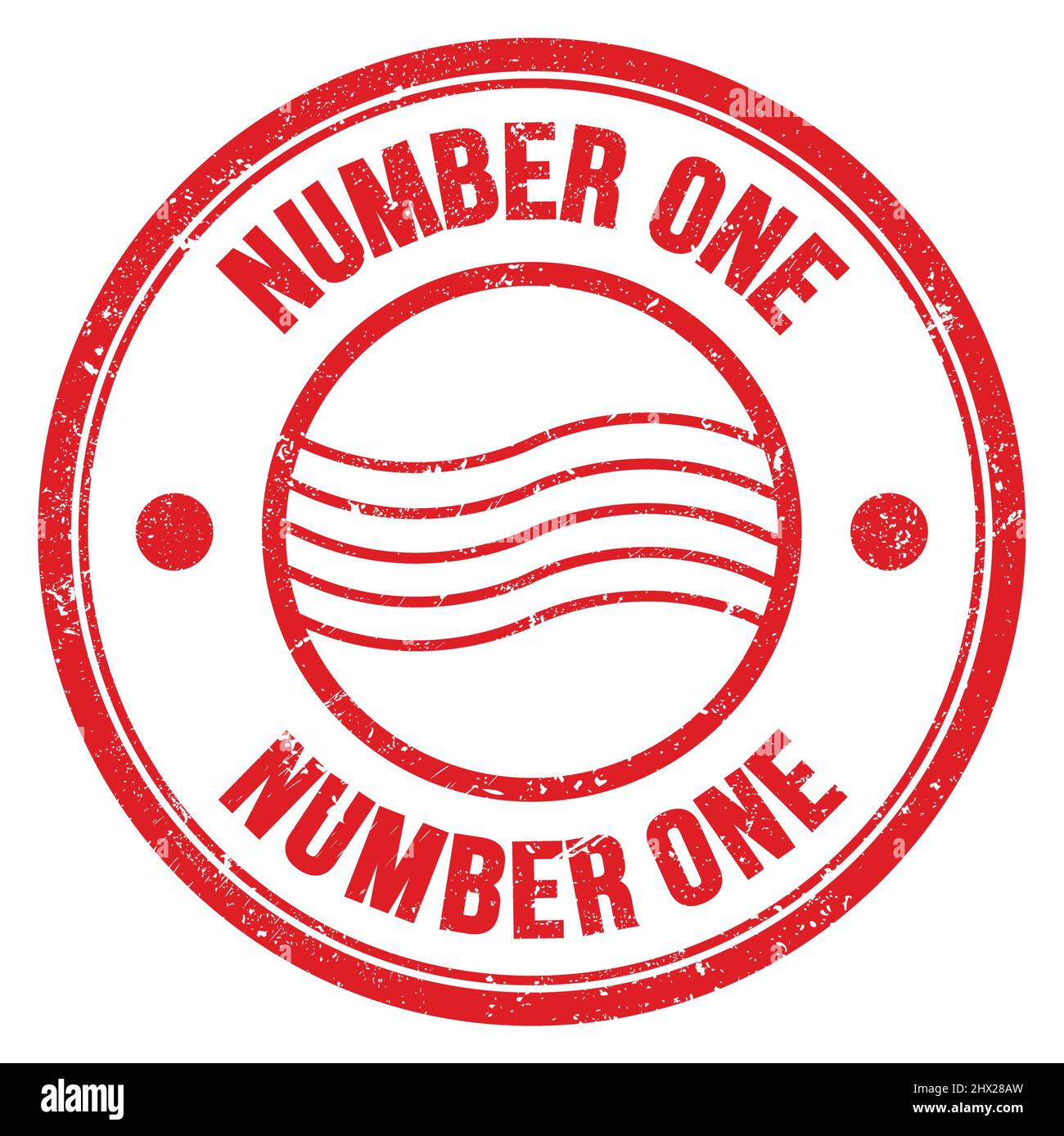 NUMBER ONE word written on red round postal stamp sign Stock Photo - Alamy