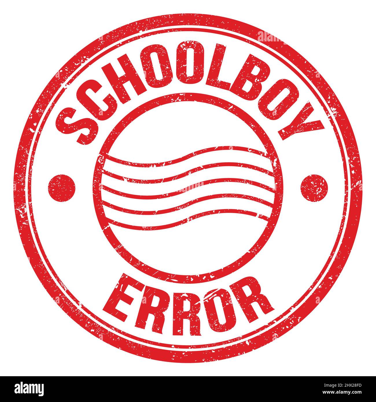 SCHOOLBOY ERROR text written on red round postal stamp sign Stock Photo ...