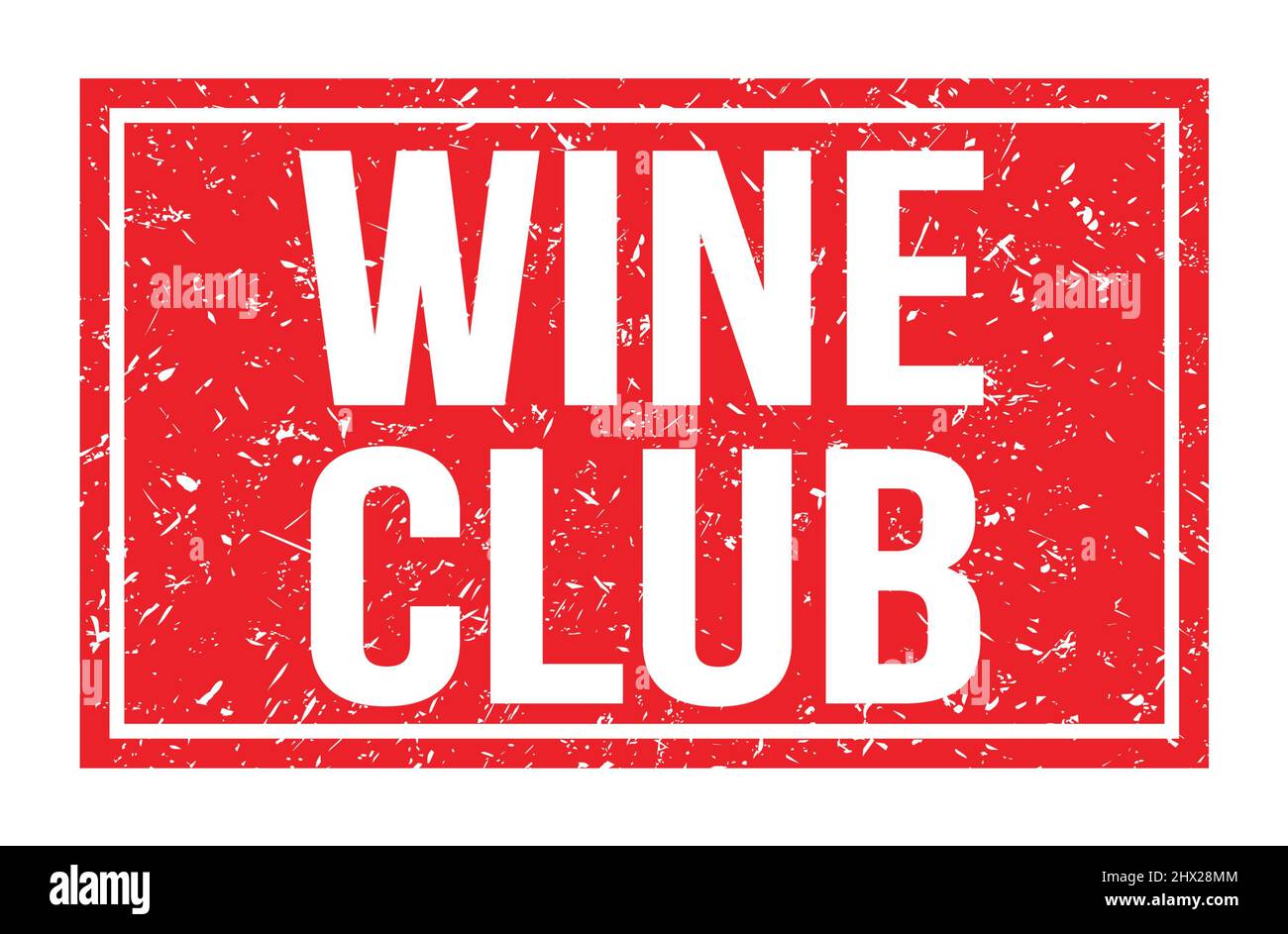 WINE CLUB, words written on red rectangle stamp sign Stock Photo - Alamy