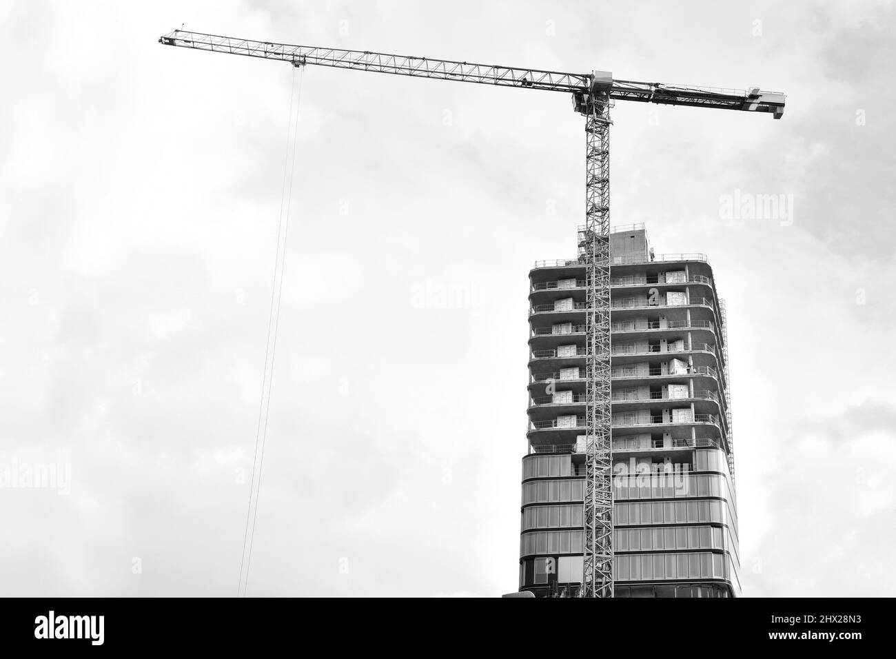 Crane and building under construction , modern architecture Stock Photo ...
