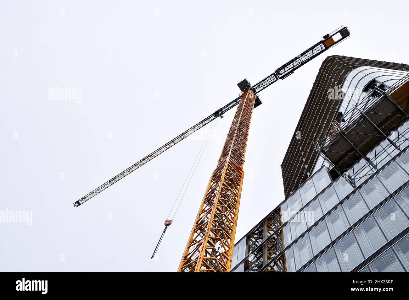 Crane and building under construction , modern architecture Stock Photo ...