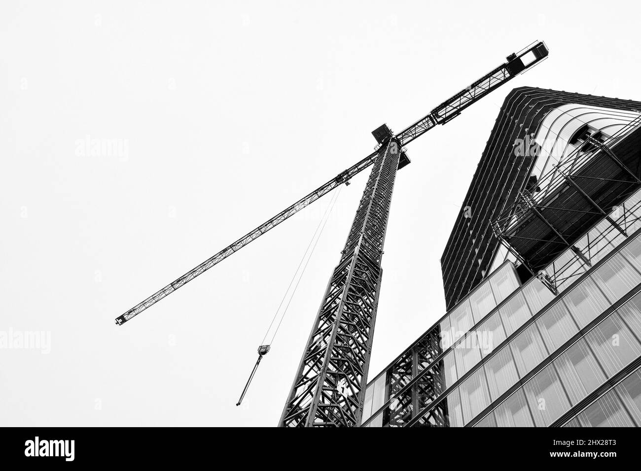 Crane and building under construction , modern architecture Stock Photo ...