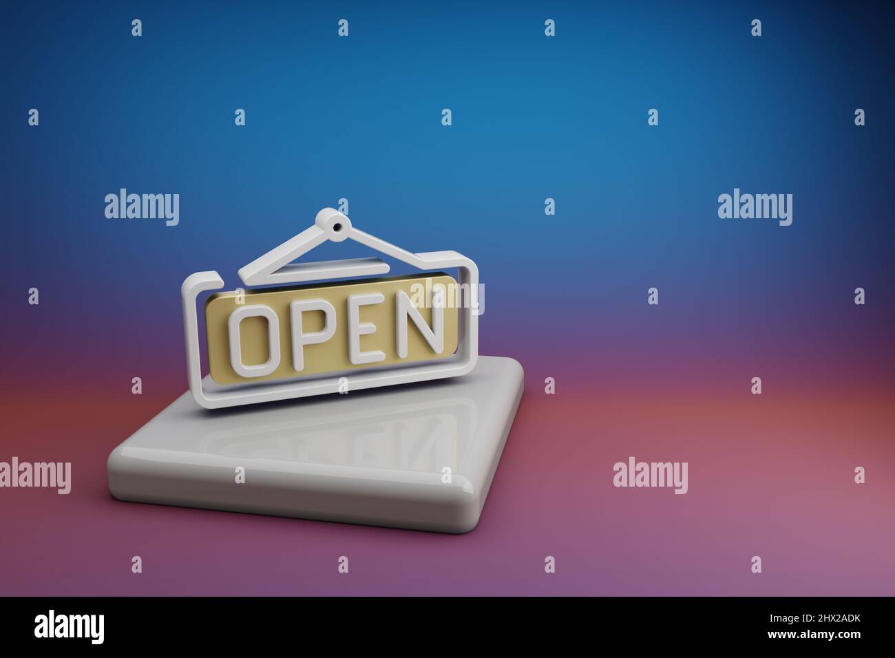 Beautiful abstract illustrations Open Signboard symbol icon on a ...