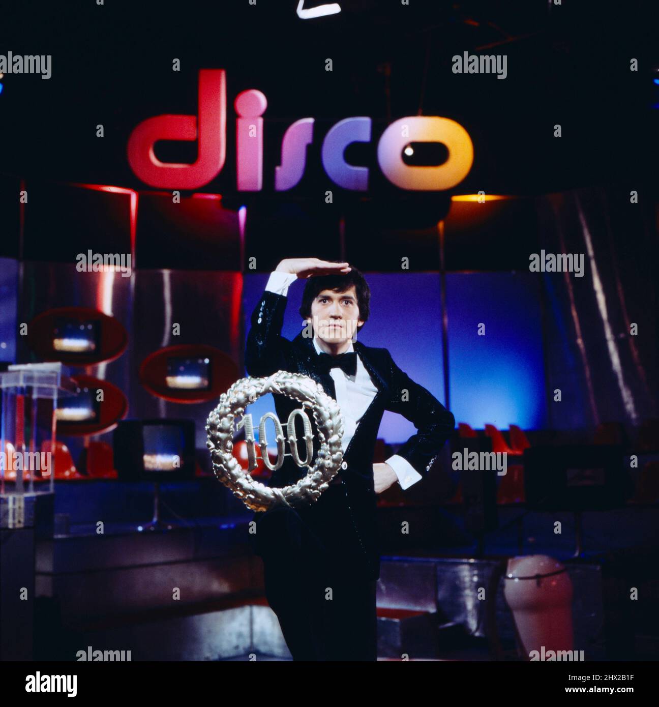 Disco ZDF Musiksendung, Moderator Ilja Richter präsentiert die 100 ...