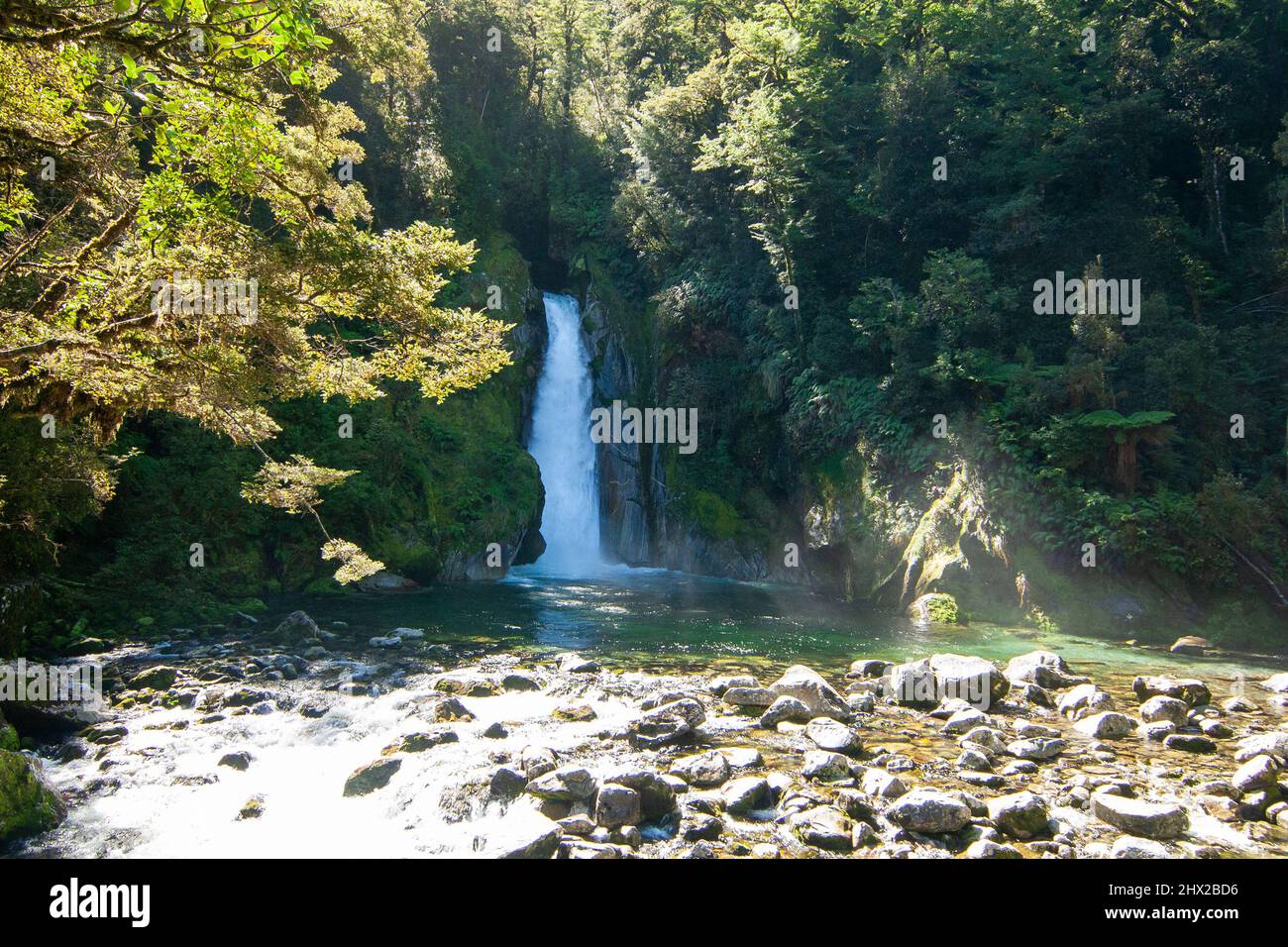 Giant Gate Falls, New Zealand waterfall, Milford Track Great walk ...