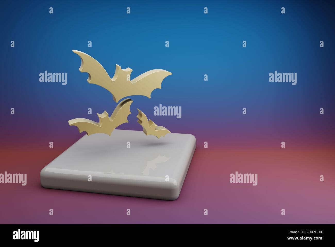 Beautiful abstract illustrations Golden Halloween bats symbol icon on a ...