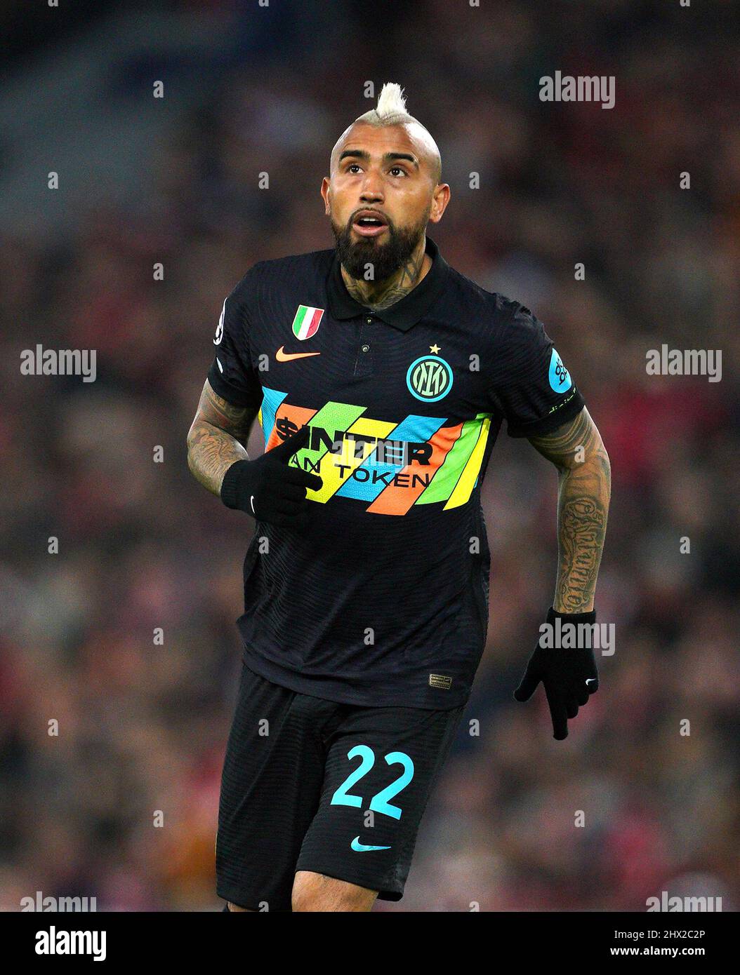 Inter Milan's Arturo Vidal during the UEFA Champions League round of ...