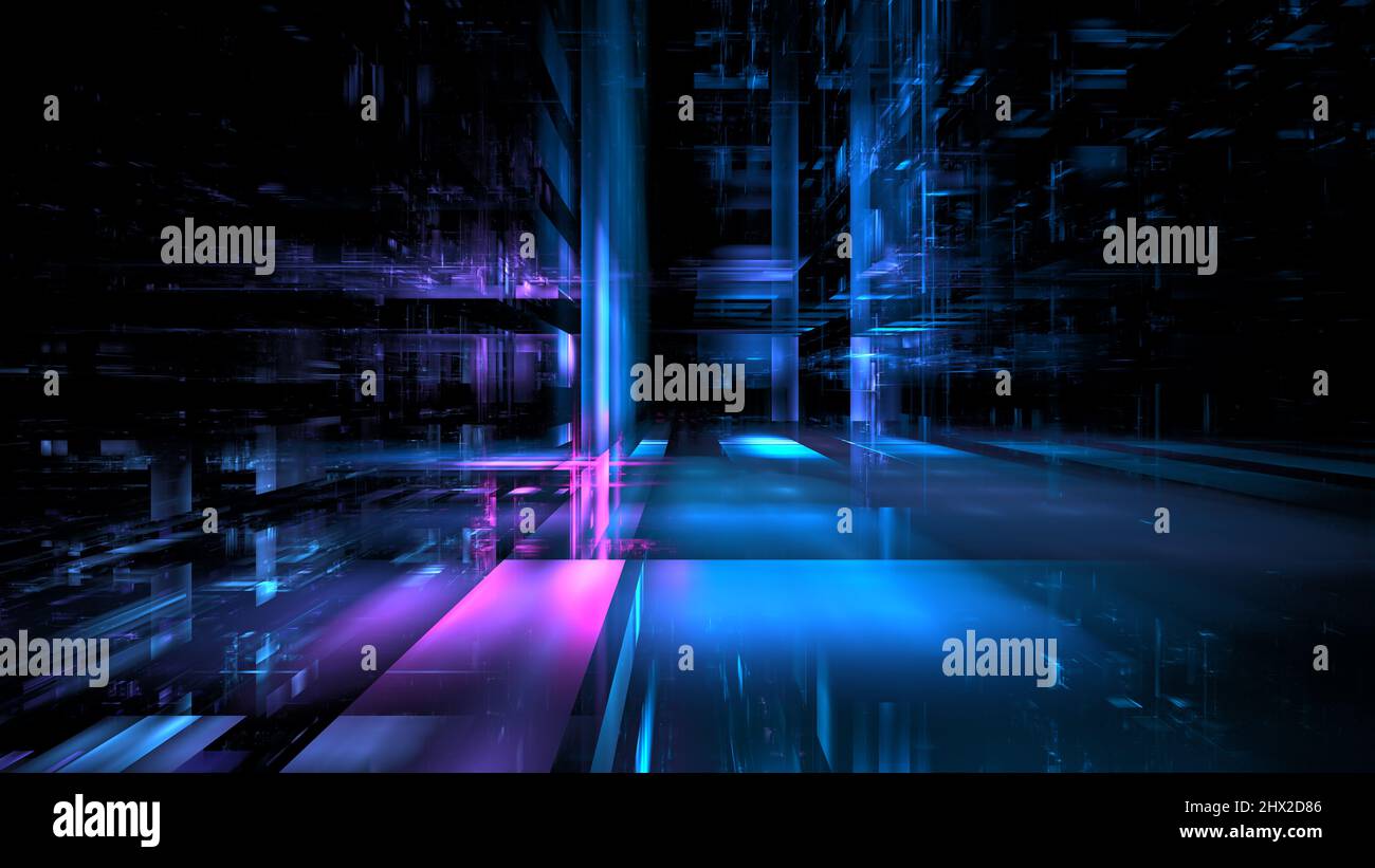 Abstract 3d space, design elements. Digital technologies and data ...