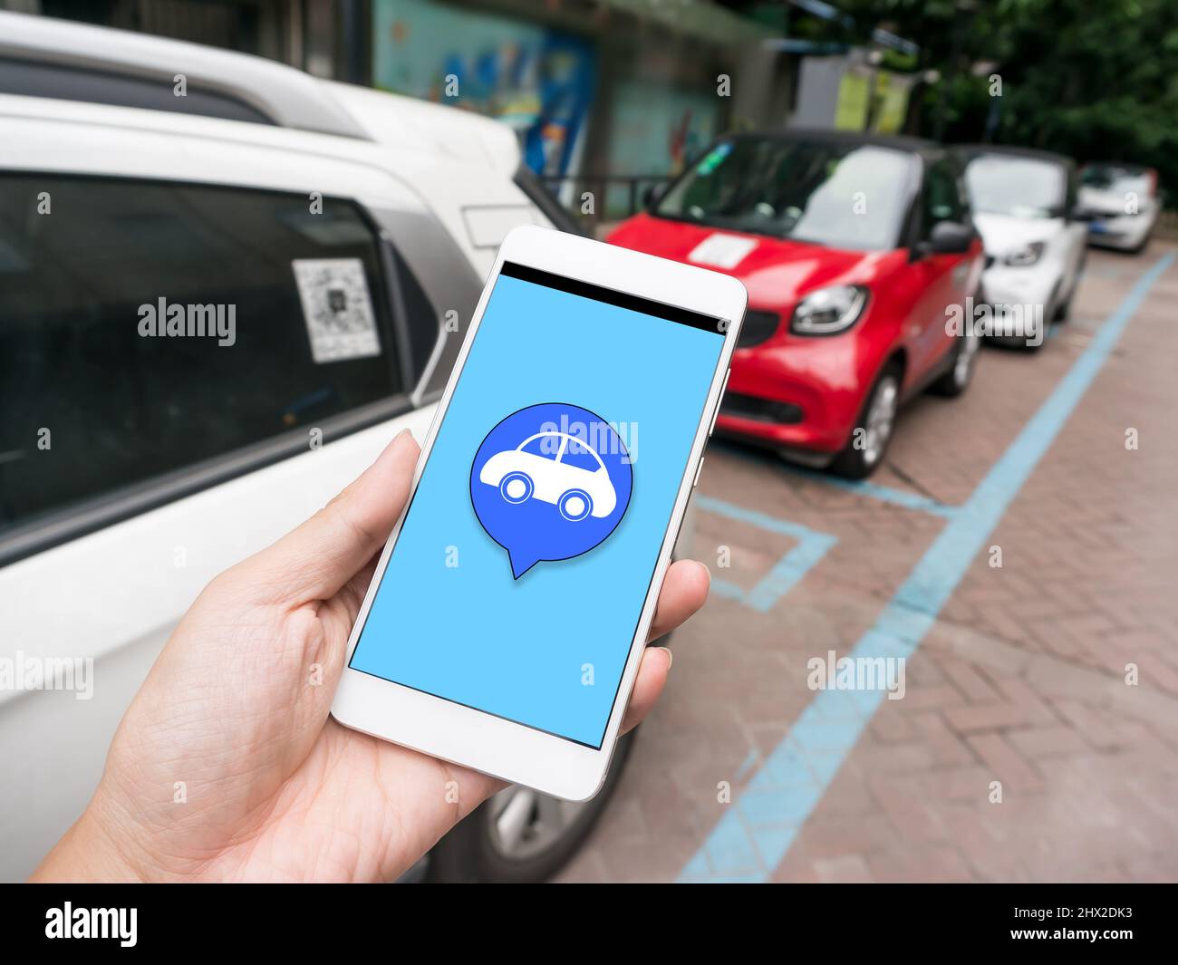 Smart phone and sharing car Stock Photo - Alamy