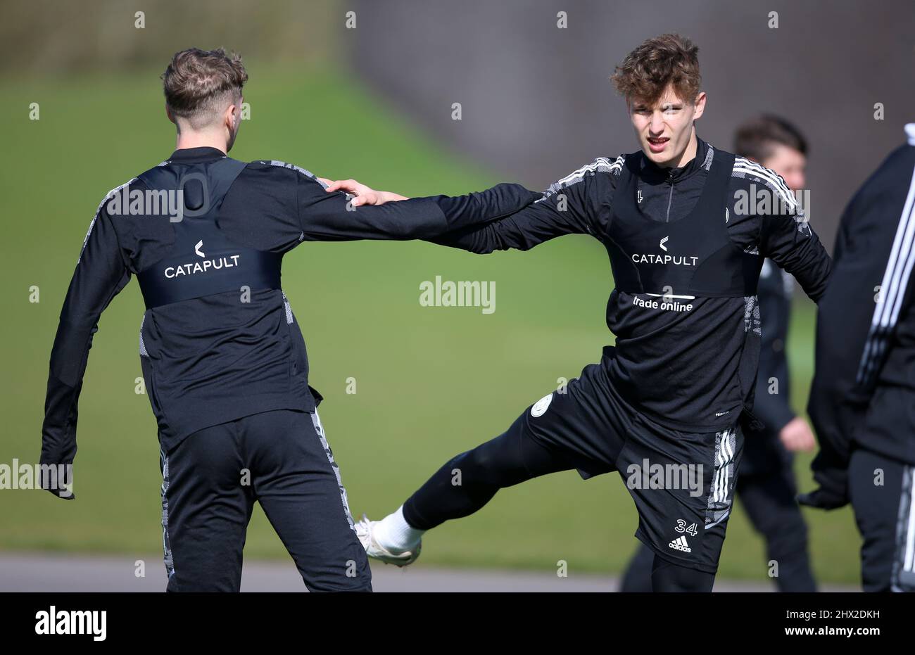 Leicester City's Benjamin Nelson (right) during a training session at ...