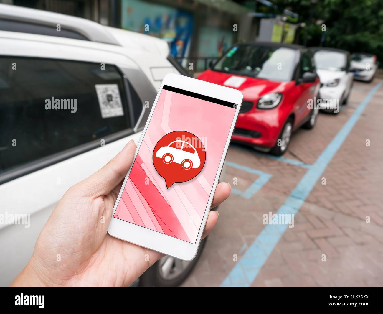Smart phone and sharing car Stock Photo - Alamy