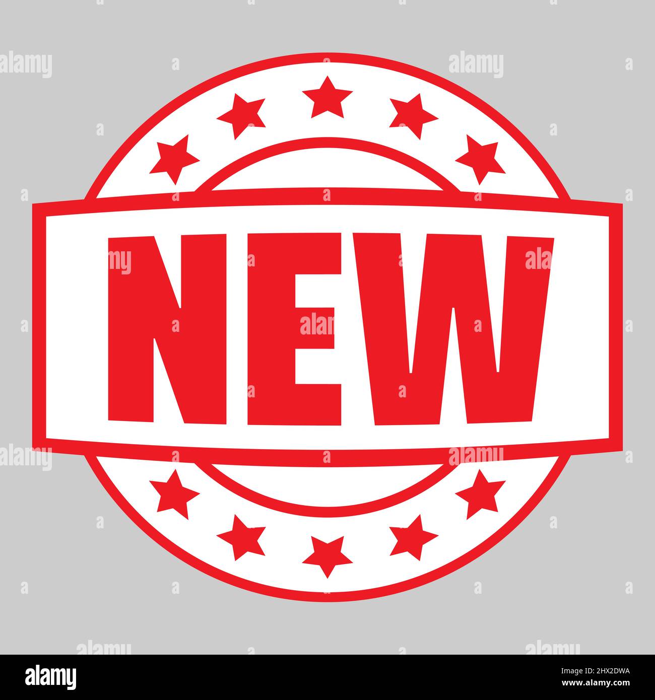New isolated icon, sticker. Red new sign for promotion design ...