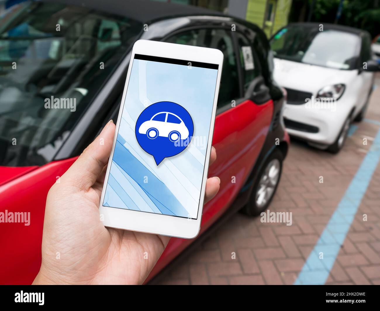 Smart phone and sharing car Stock Photo - Alamy