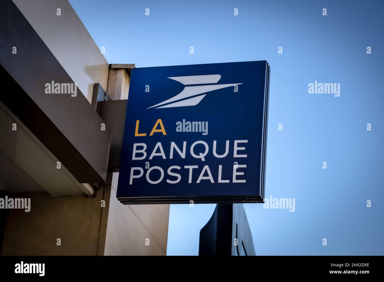 outdoor postal bank sign Stock Photo - Alamy