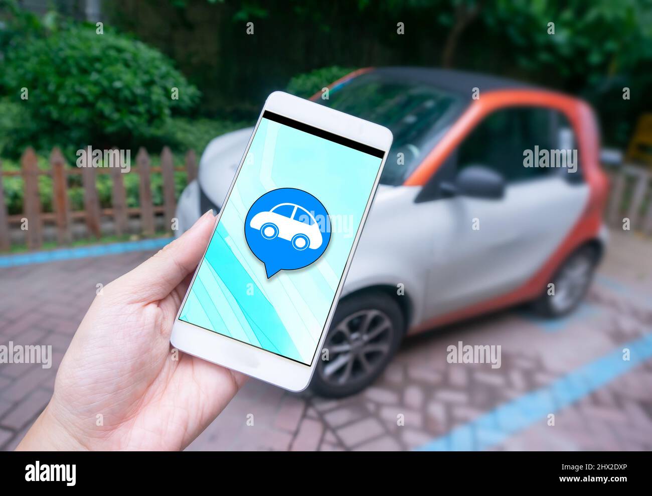 Smart phone and sharing car Stock Photo - Alamy