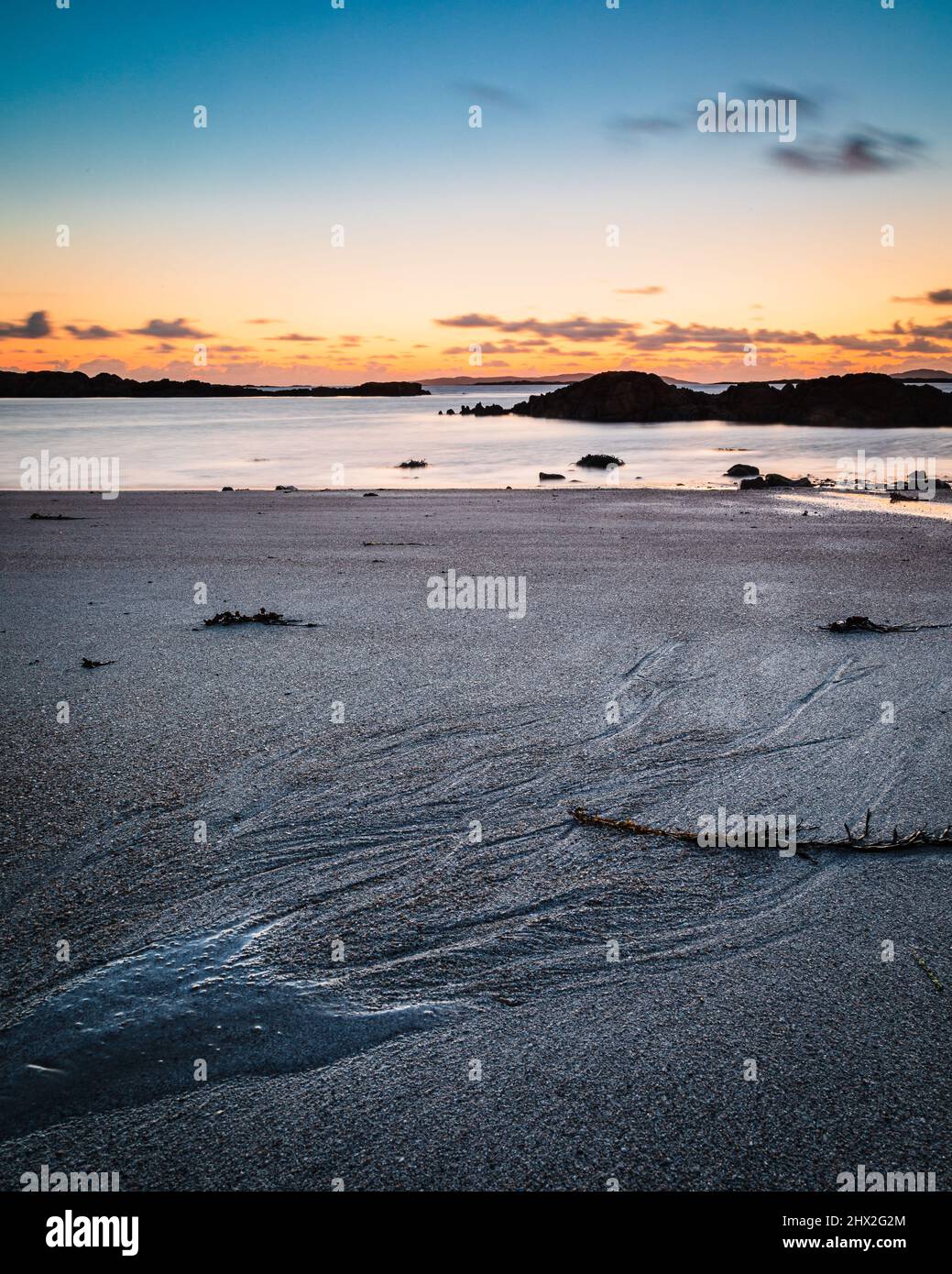 Sunset from Aughrus Beg, Connemara, County Galway, Ireland Stock Photo ...