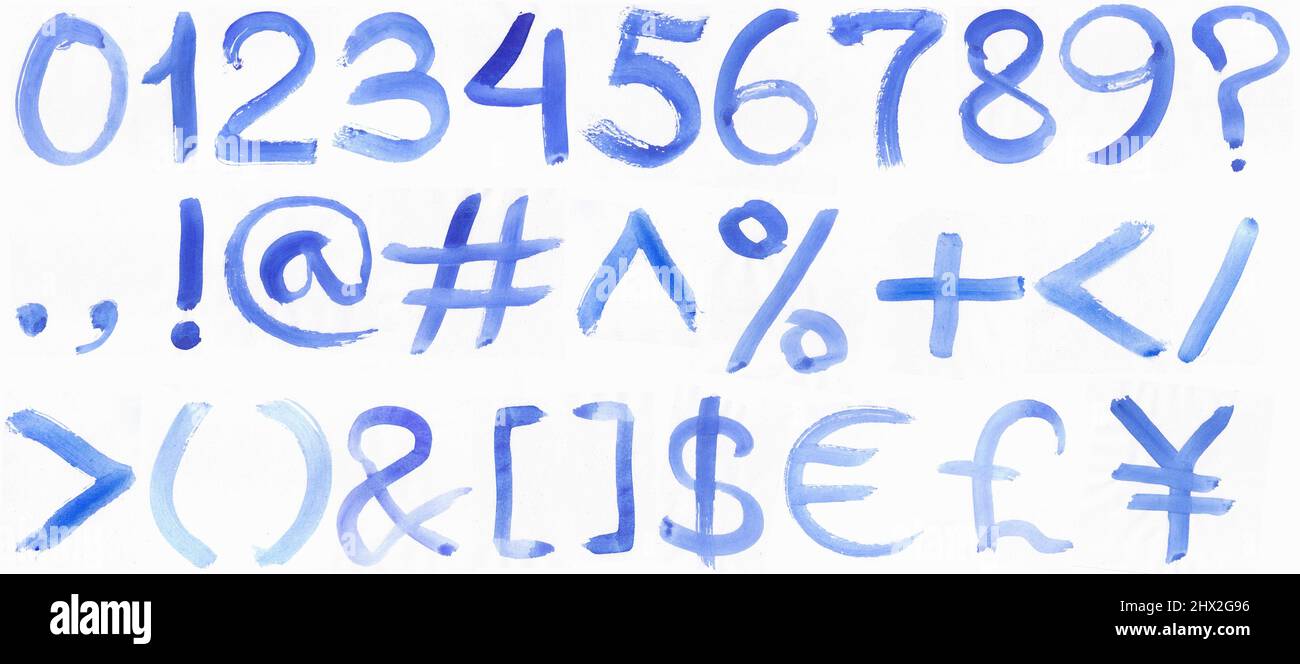 Number 2 handwriting Cut Out Stock Images & Pictures - Alamy