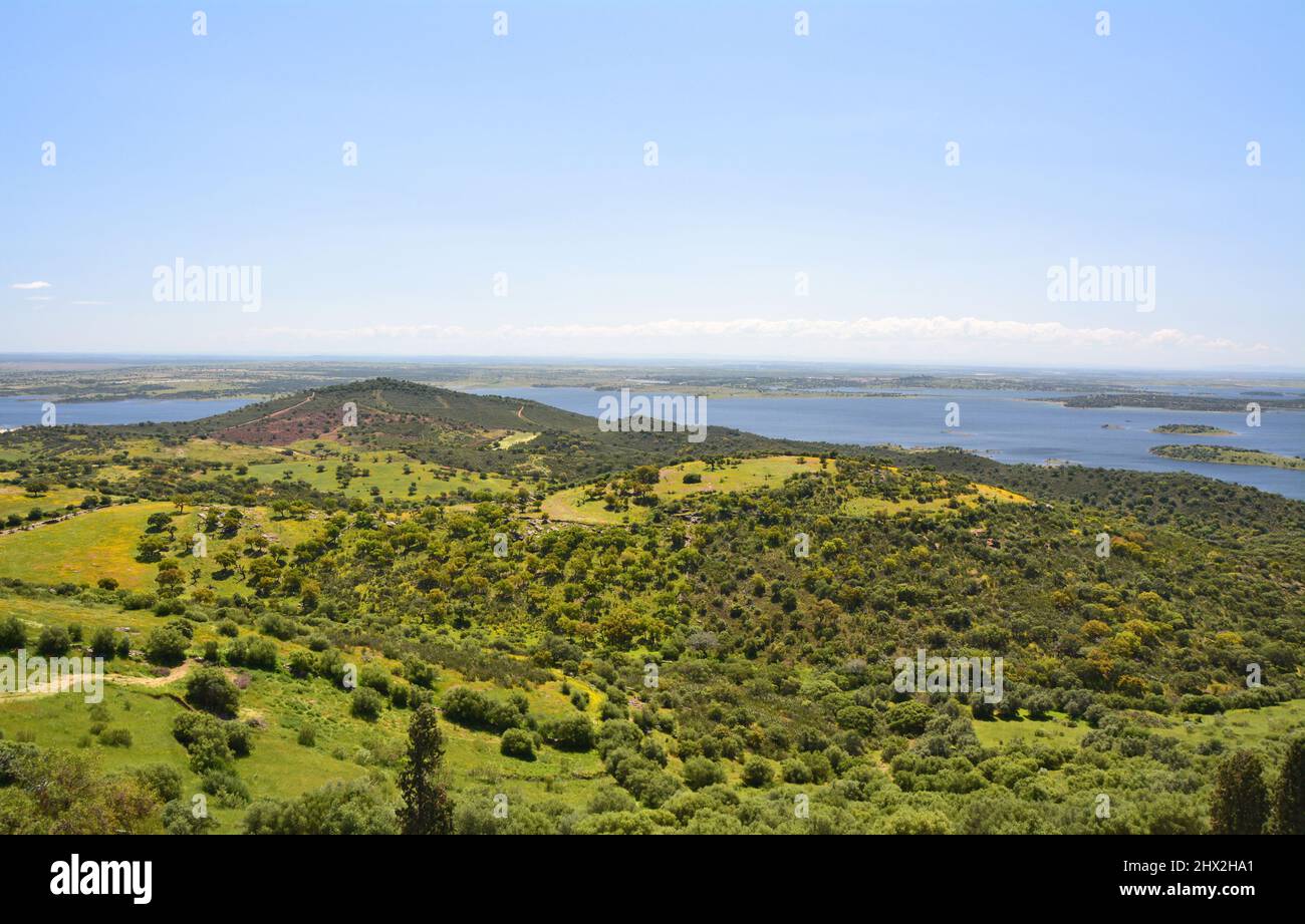 Landscape view of Alentejo region in spring time, Portugal, Europe ...