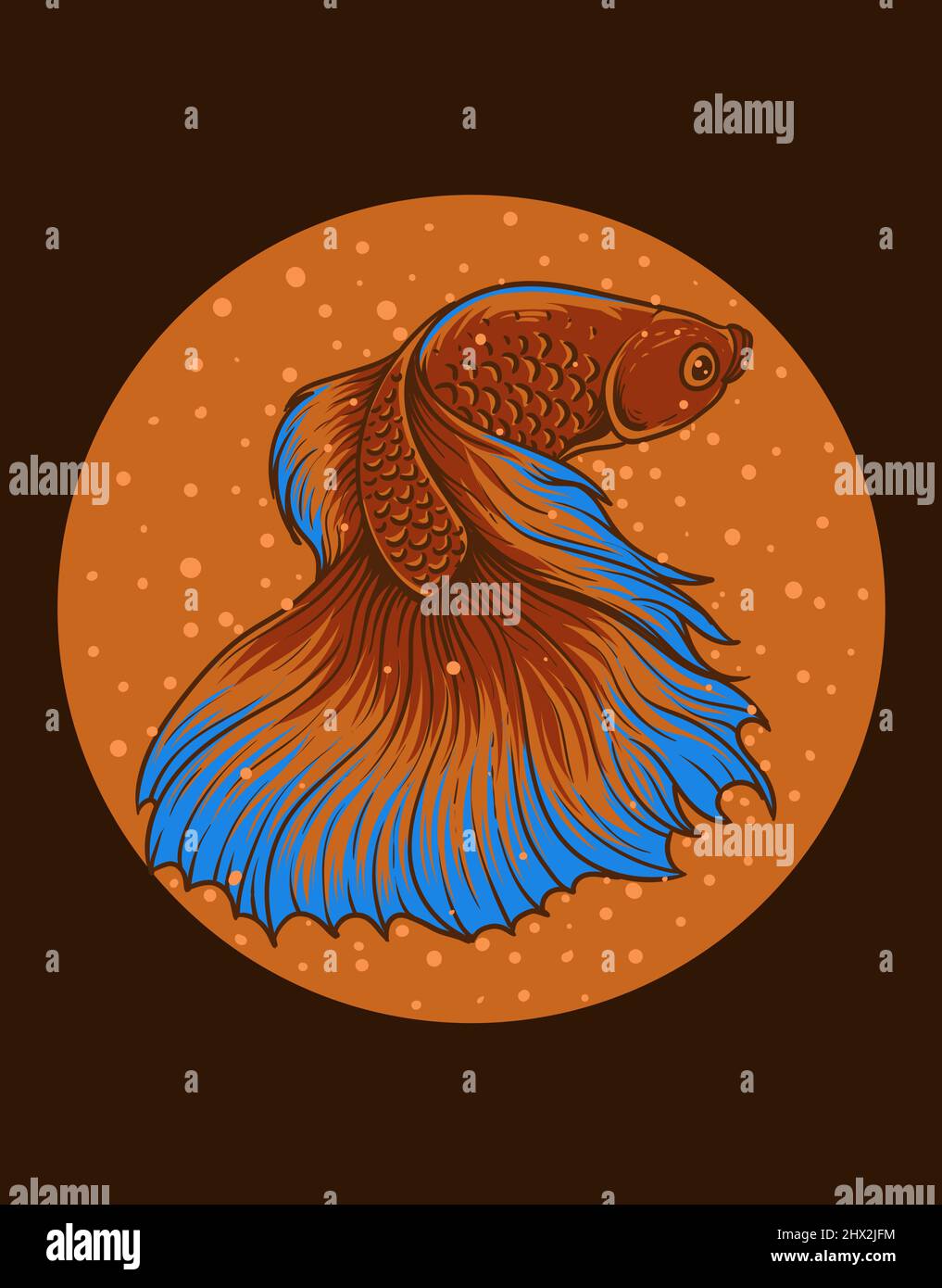 illustration vintage beautiful betta fish Stock Vector Image & Art - Alamy