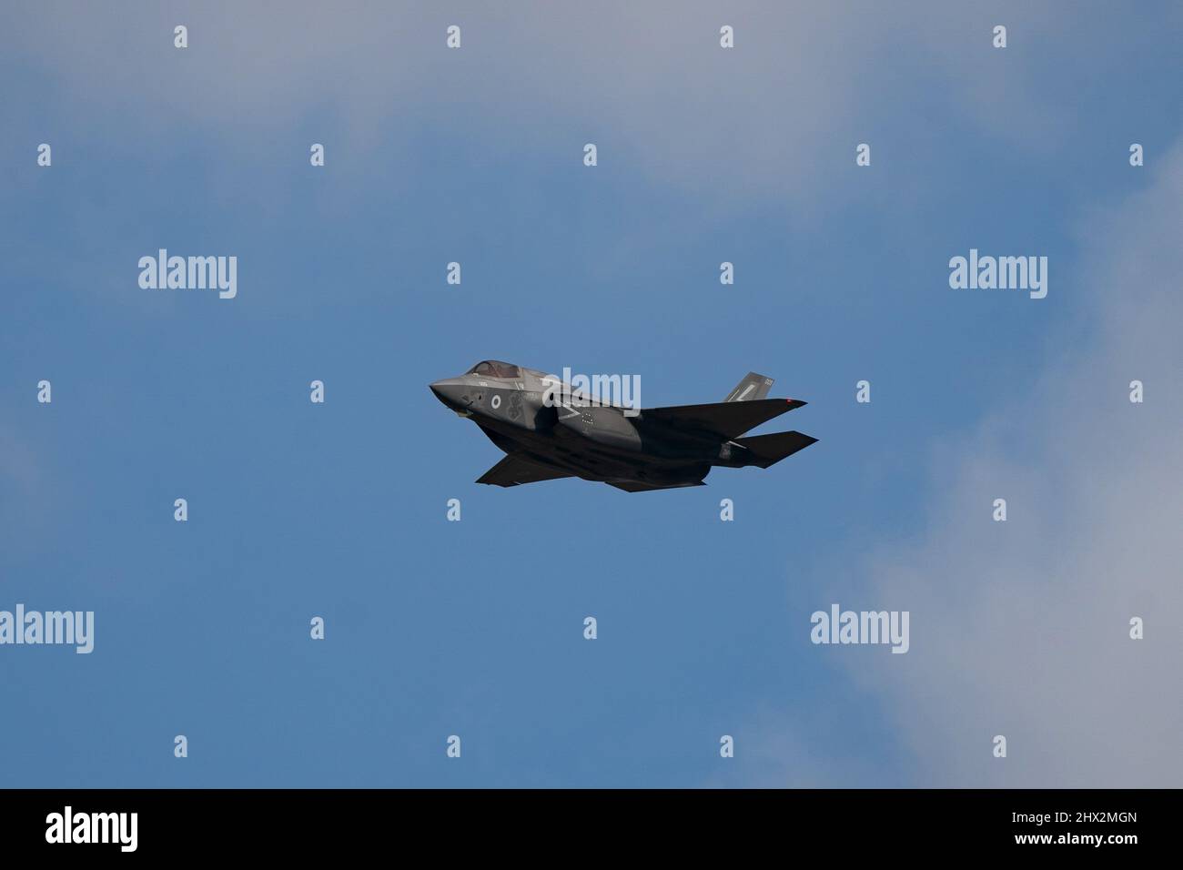 A F35 aircraft prepares to land at RAF Marham, Norfolk. Picture date ...