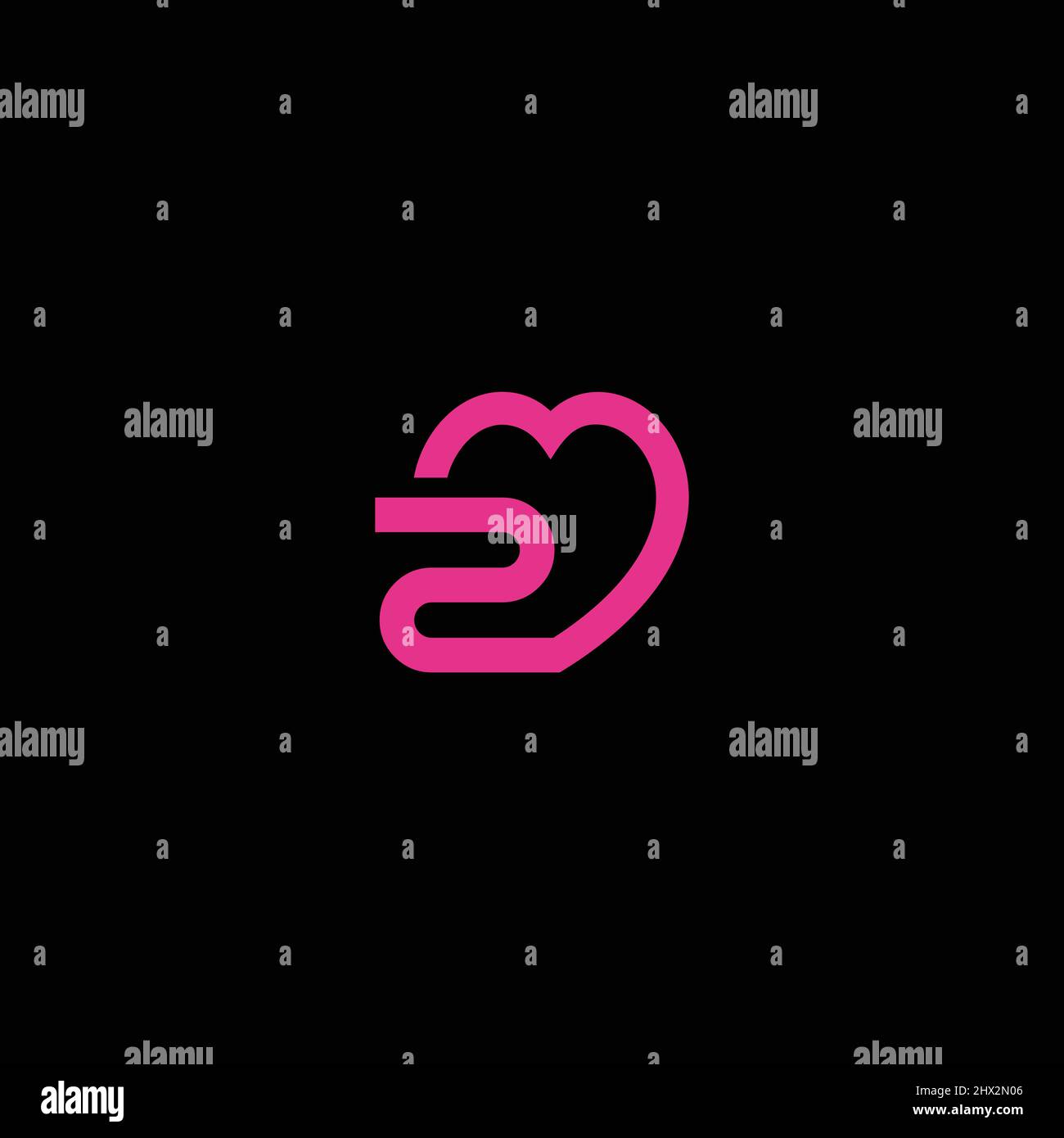 a simple and romantic 2 love logo Stock Vector Image & Art - Alamy