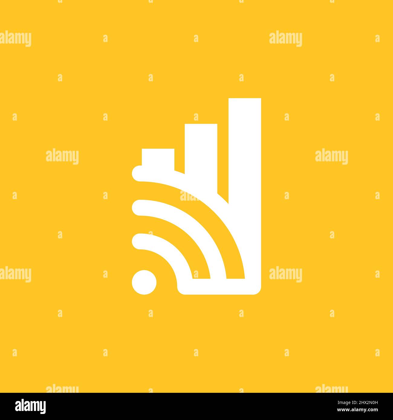 Combination of wifi symbols with cool and modern bar charts Stock ...