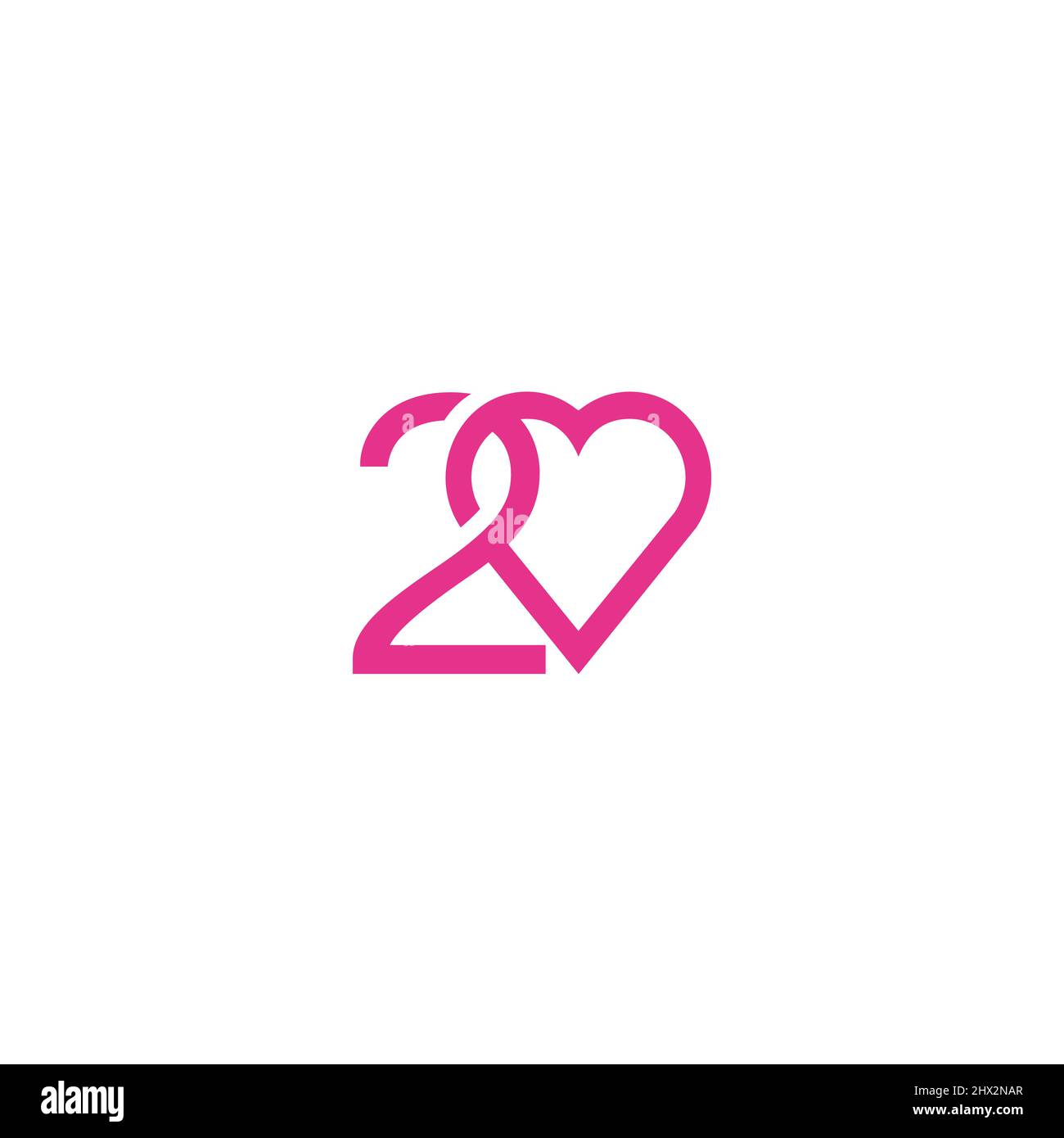 a simple and romantic 2 love logo design Stock Vector Image & Art - Alamy